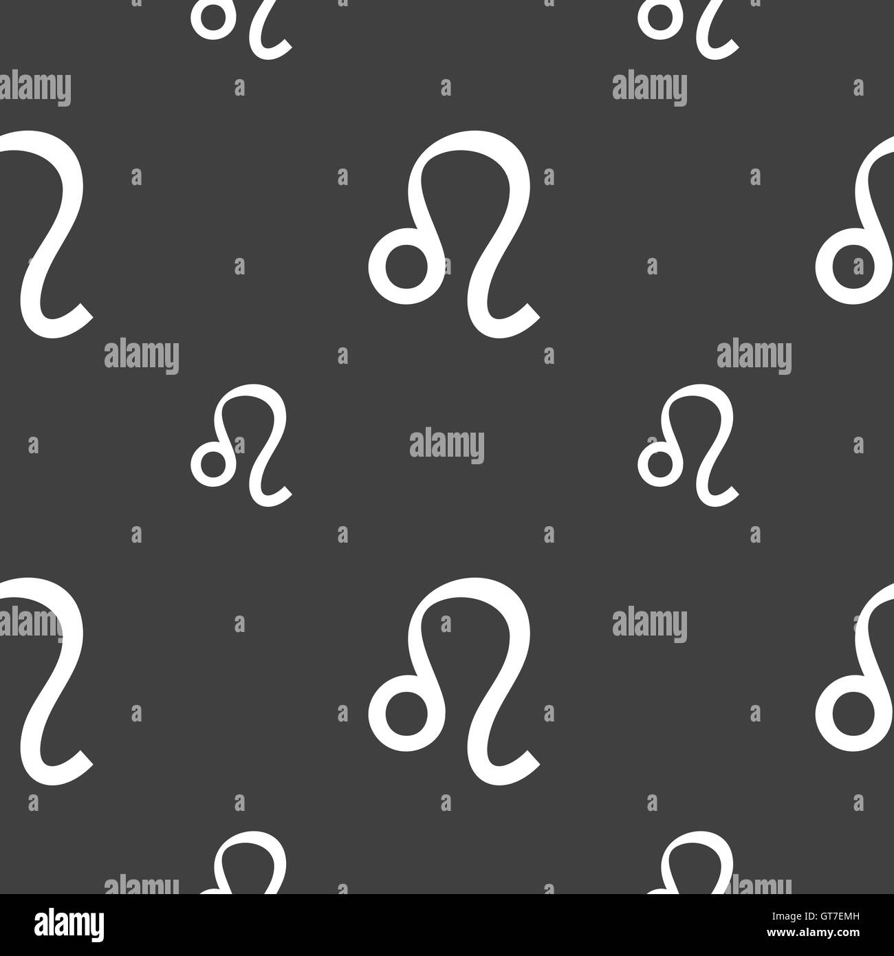Leo zodiac sign. Seamless pattern on a gray background. Vector Stock ...