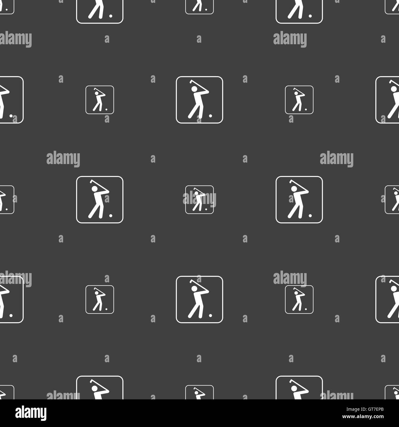 Golf sign. Seamless pattern on a gray background. Vector Stock Vector ...