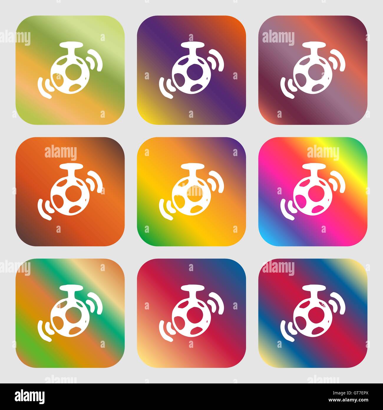 mirror ball disco icon. Nine buttons with bright gradients for beautiful design. Vector Stock ...