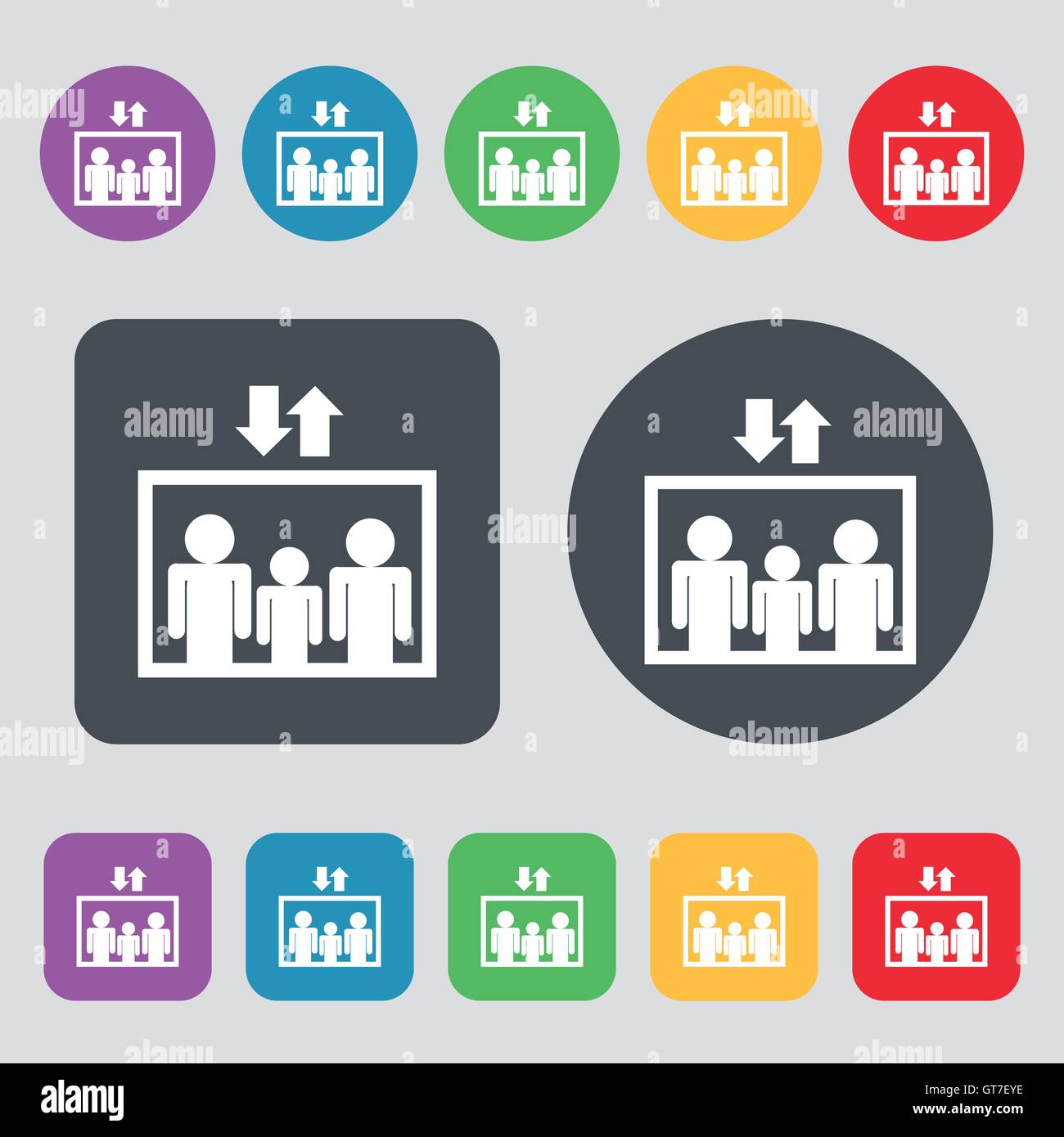 Vintage elevator buttons Stock Vector Images - Alamy