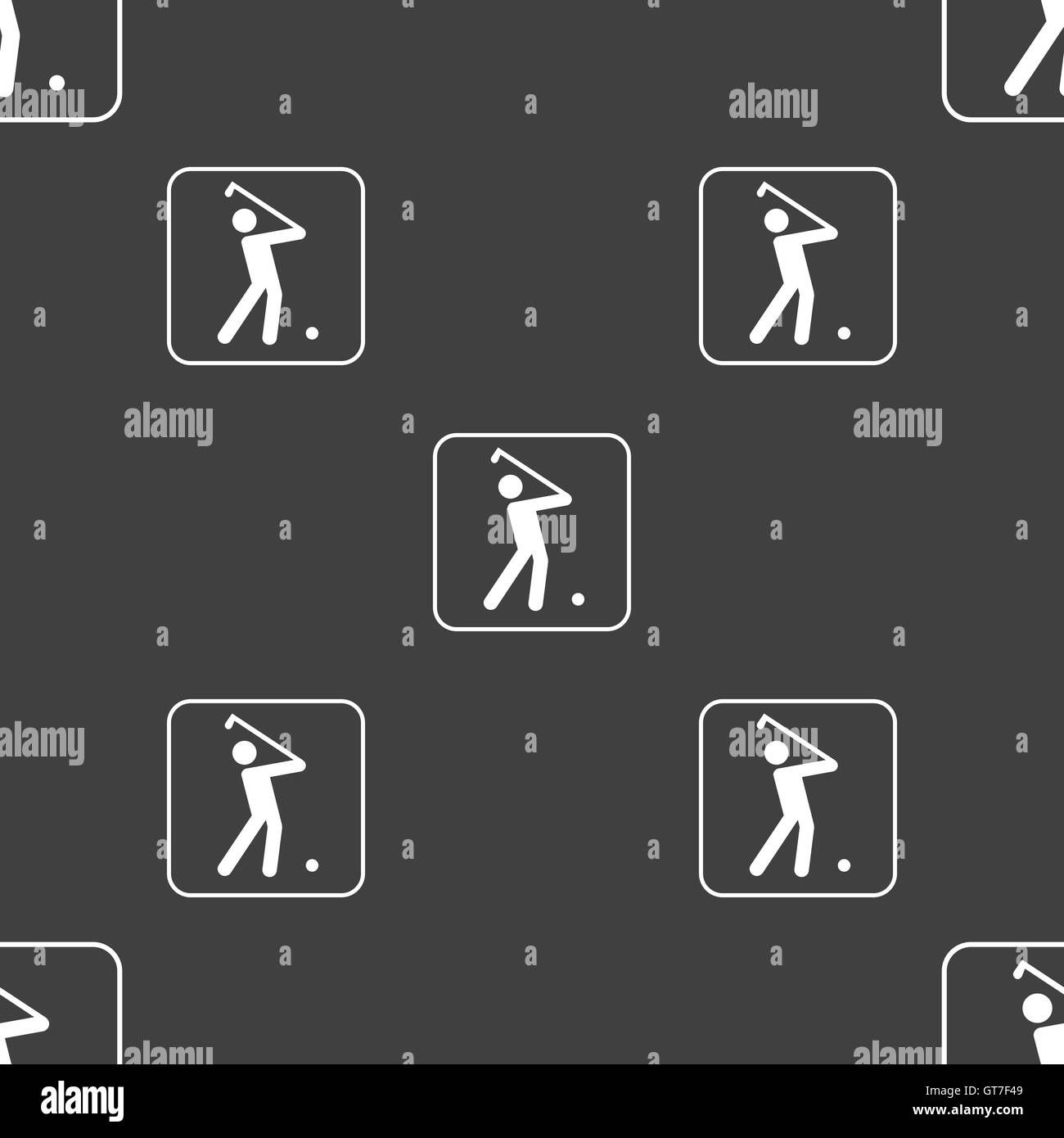 Golf sign. Seamless pattern on a gray background. Vector Stock Vector ...