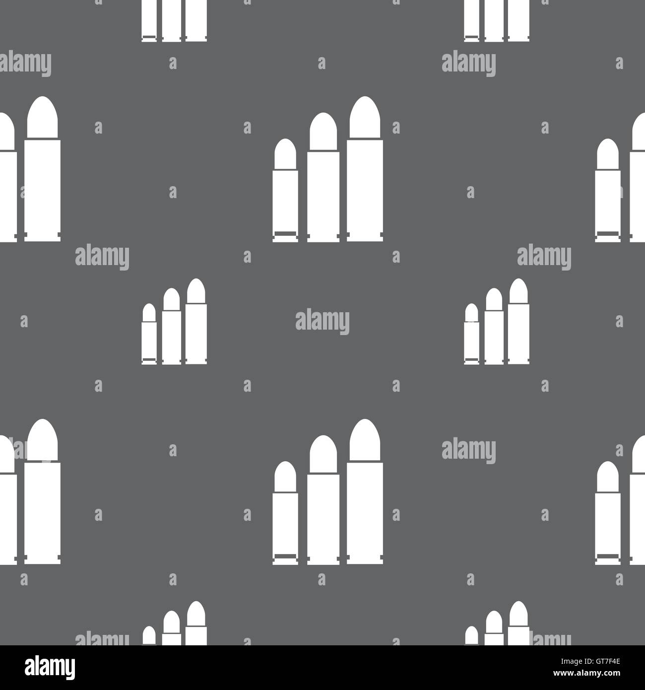 bullet Icon sign. Seamless pattern on a gray background. Vector Stock ...