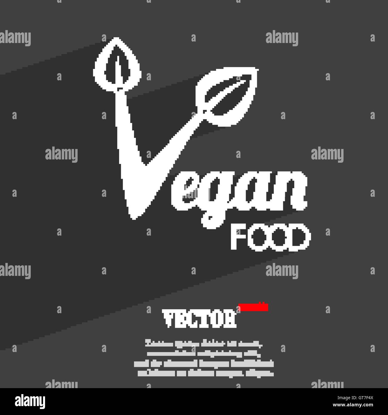 Vegan food graphic design symbol Flat modern web design with long ...