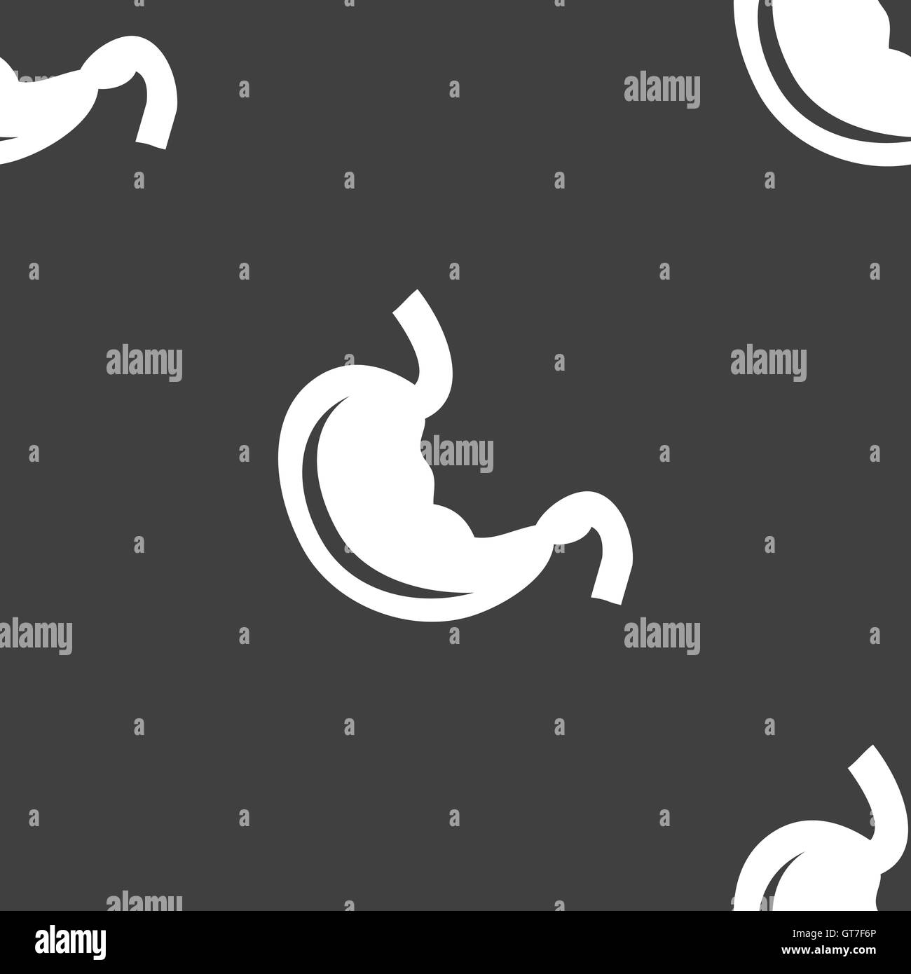 Stomach sign. Seamless pattern on a gray background. Vector Stock ...