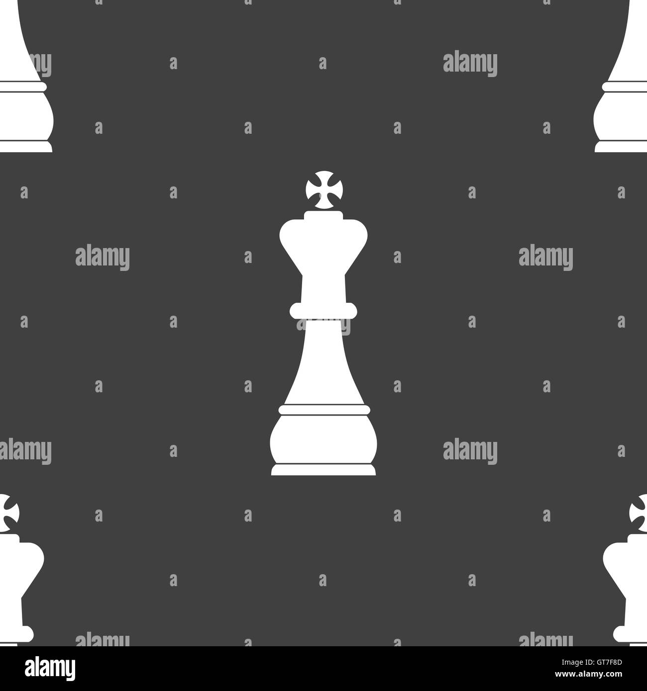 Chess king sign. Seamless pattern on a gray background. Vector Stock ...