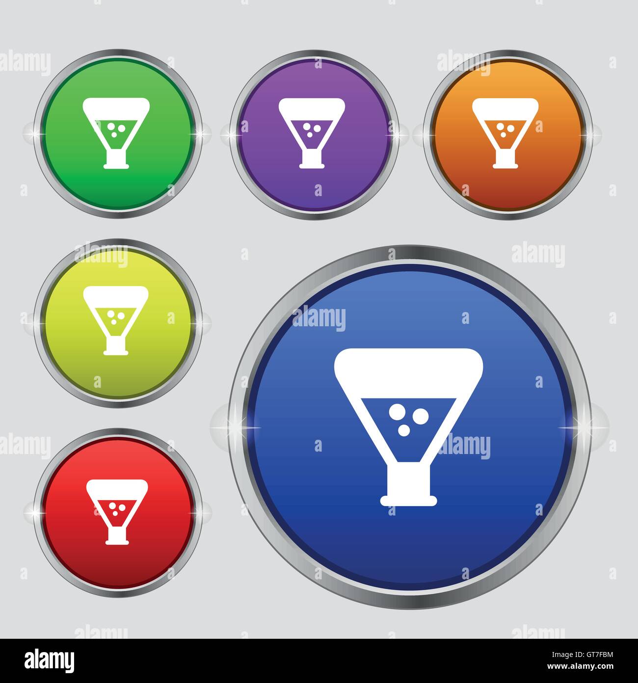 chemistry icon sign. Round symbol on bright colourful buttons. Vector ...