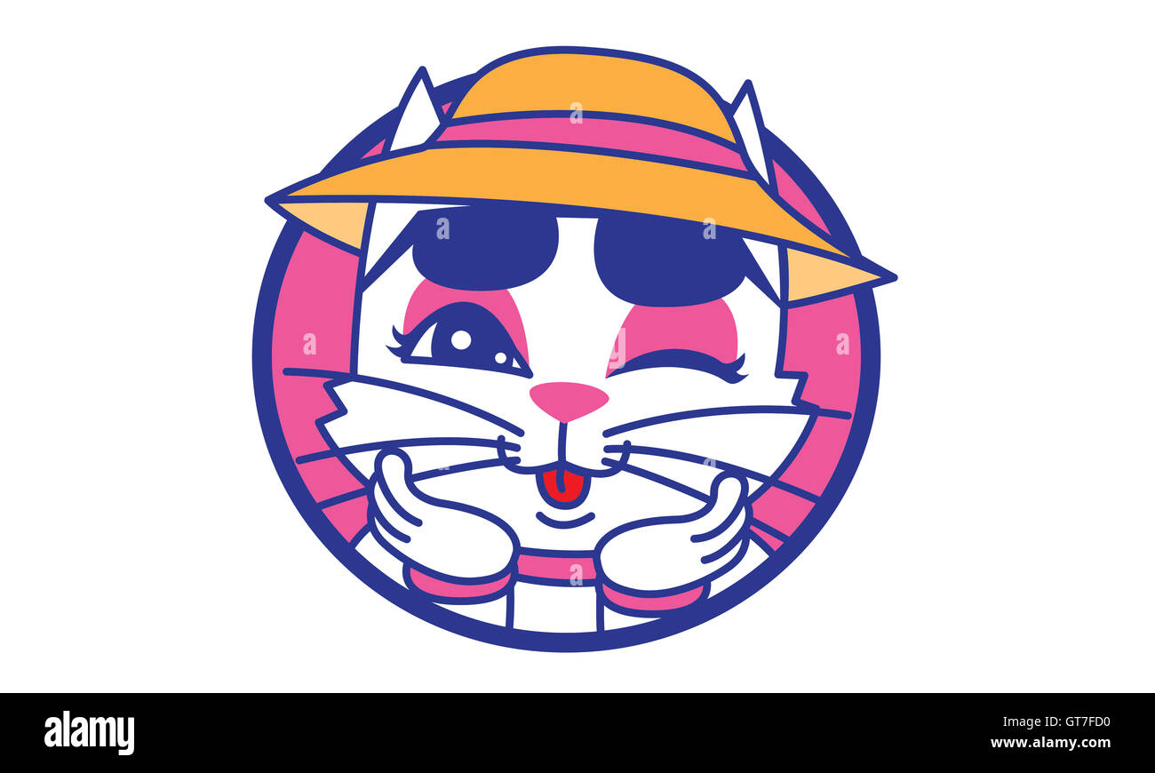 Cute cat face pattern Cut Out Stock Images & Pictures - Alamy