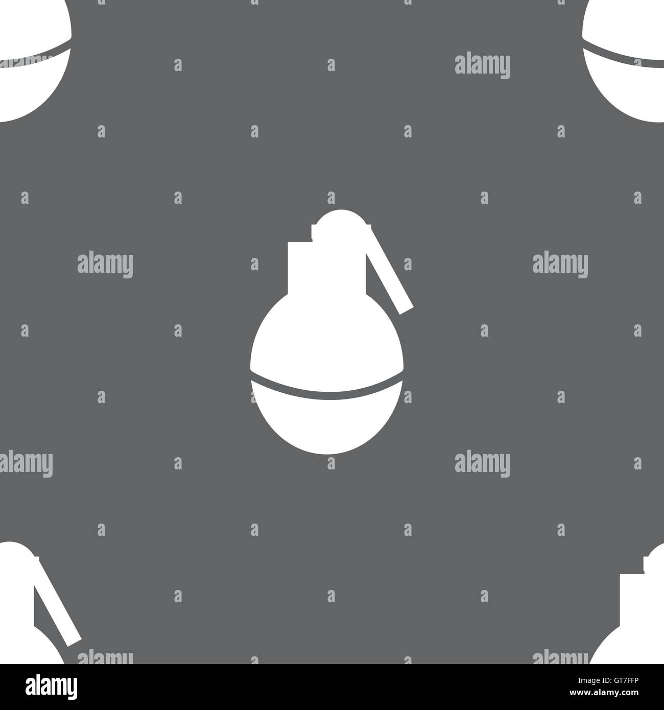 Hand Grenade icon sign. Seamless pattern on a gray background. Vector ...