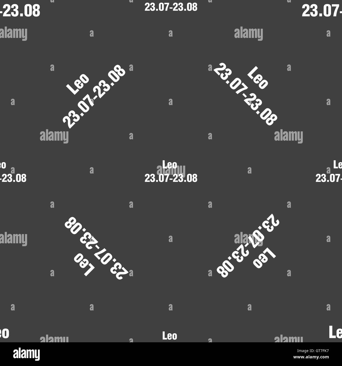 Leo zodiac sign. Seamless pattern on a gray background. Vector Stock ...