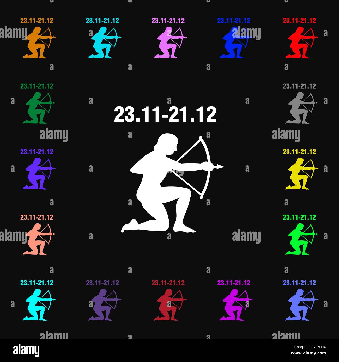 Sagittarius icon sign. Lots of colorful symbols for your design. Vector ...