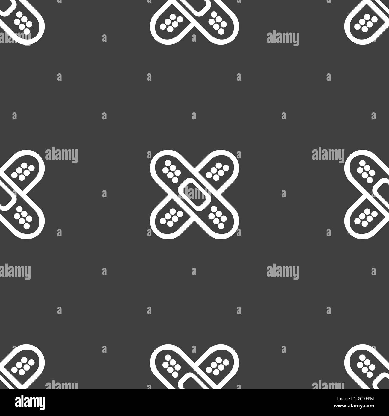 adhesive plaster sign. Seamless pattern on a gray background. Vector ...