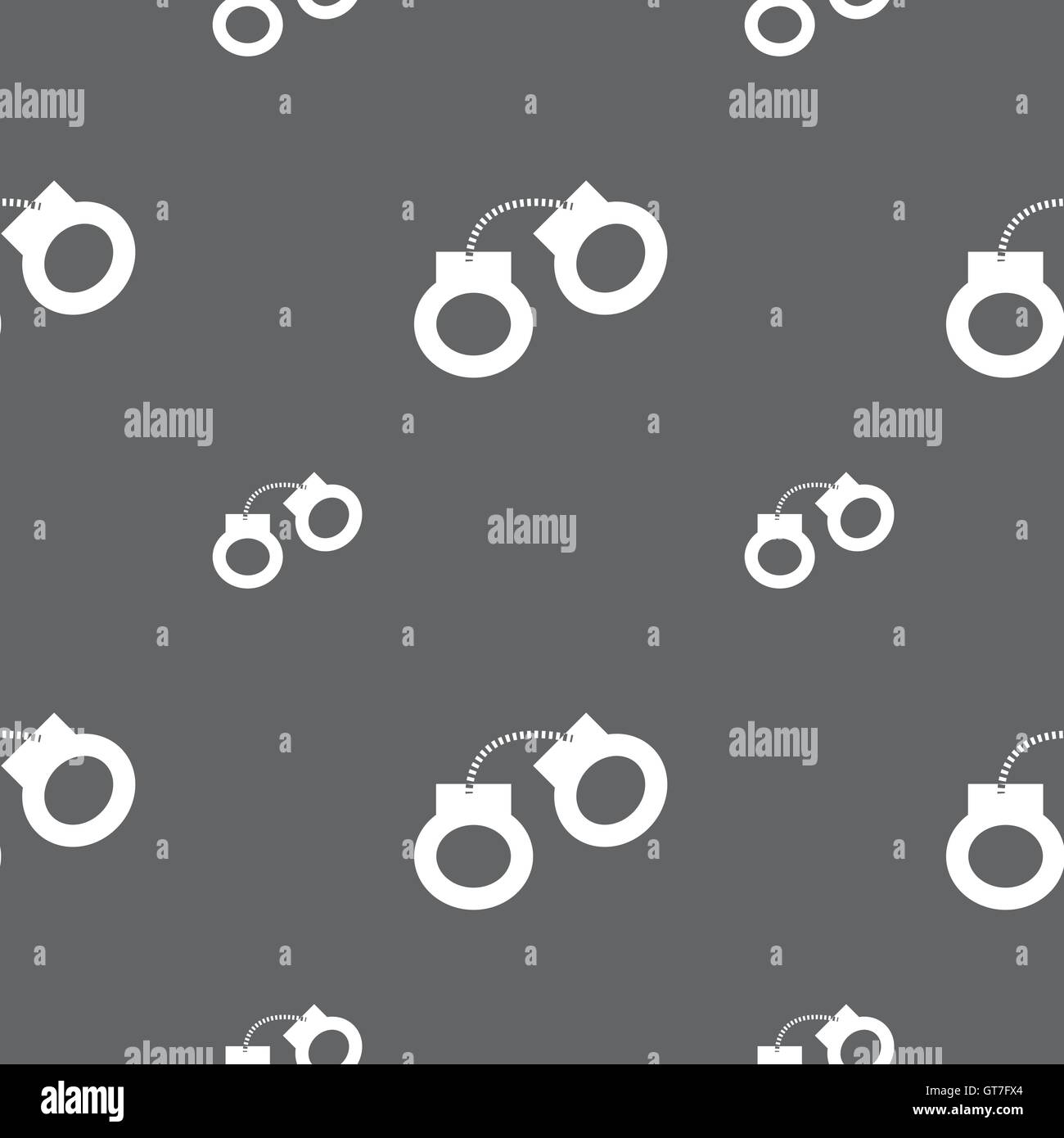 handcuffs icon sign. Seamless pattern on a gray background. Vector ...