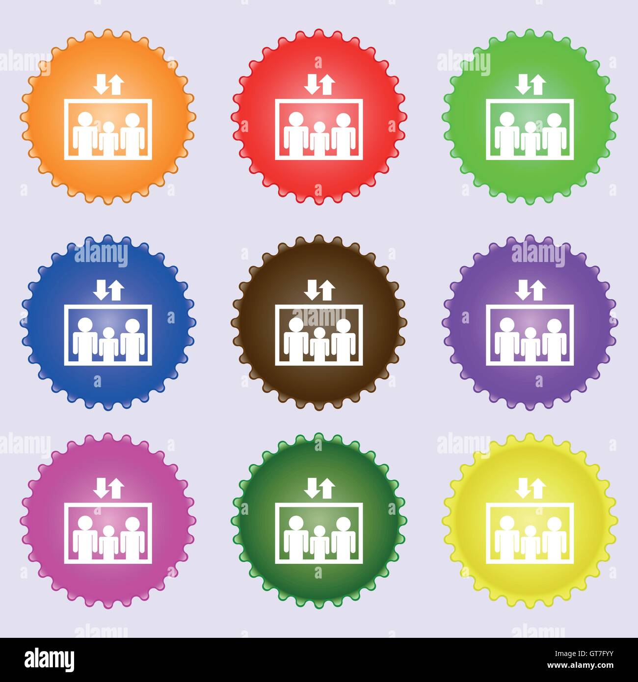 Elevator symbol sign. Big set of colorful, diverse, high-quality ...