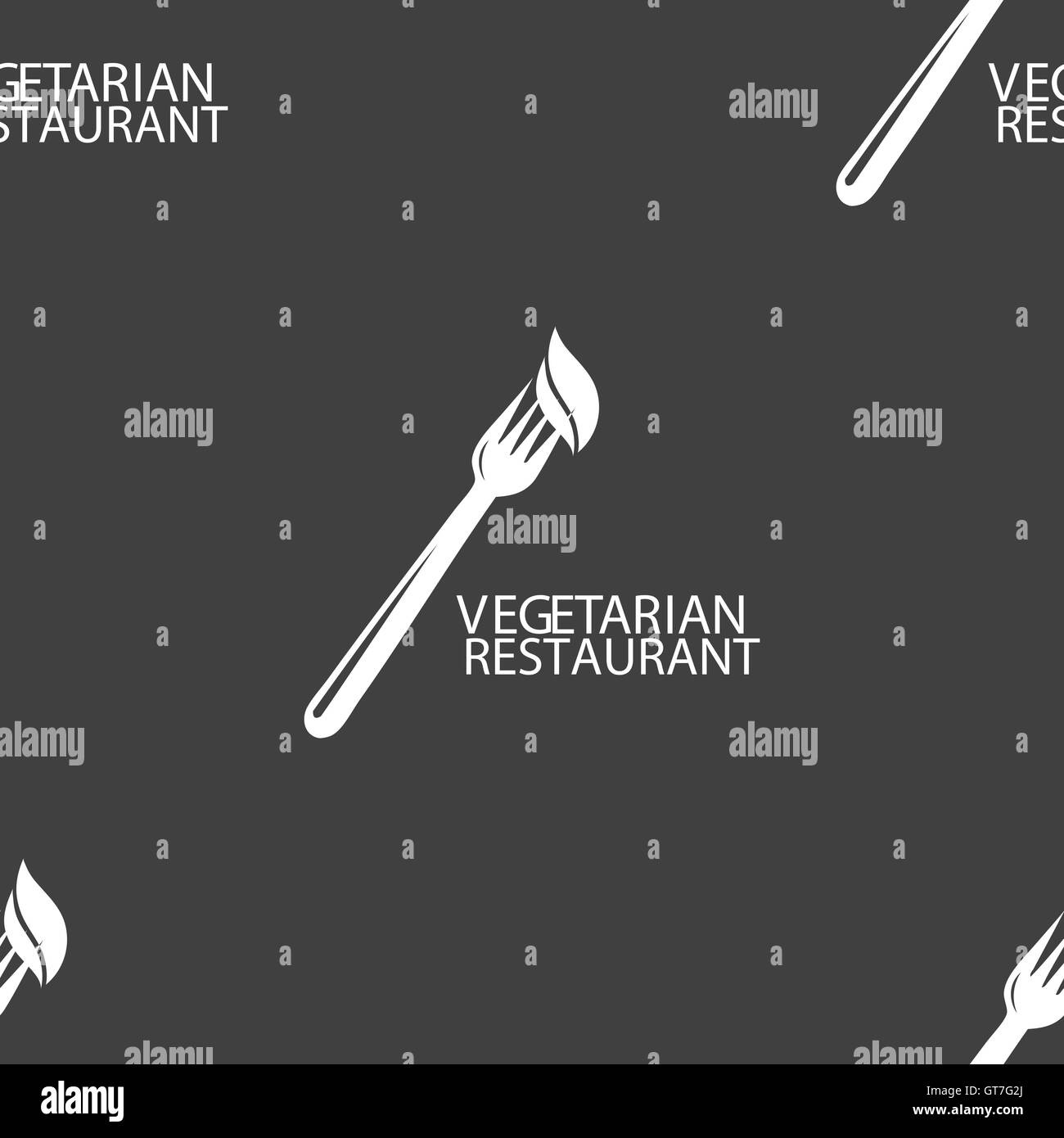 vegetarian restaurant sign. Seamless pattern on a gray background ...