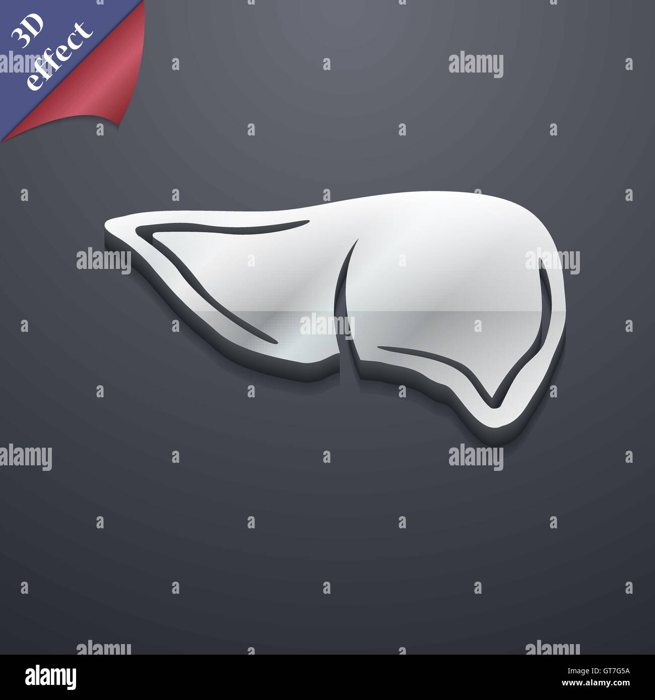 Liver icon symbol. 3D style. Trendy, modern design with space for your ...