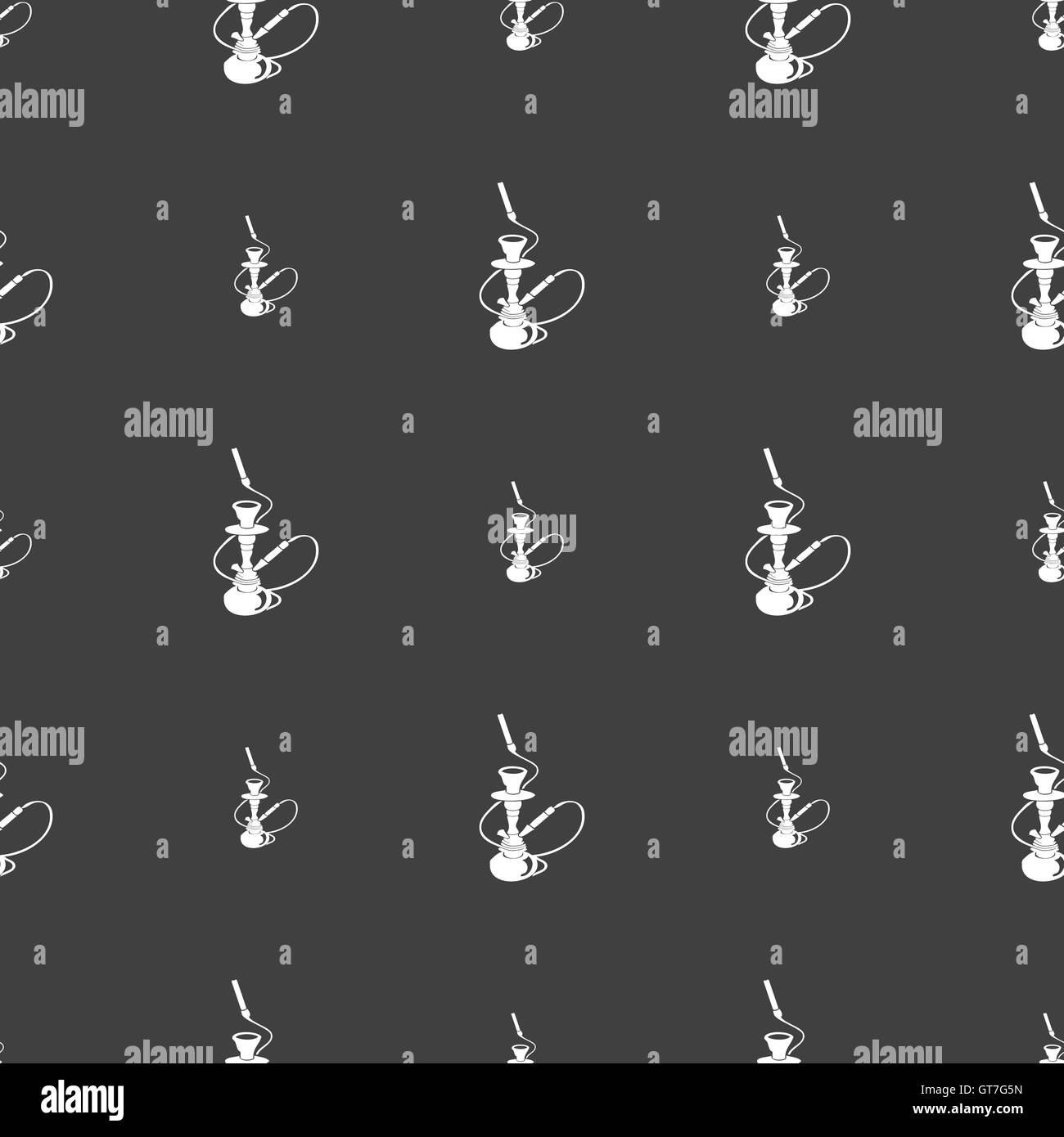 Hookah sign. Seamless pattern on a gray background. Vector Stock Vector ...