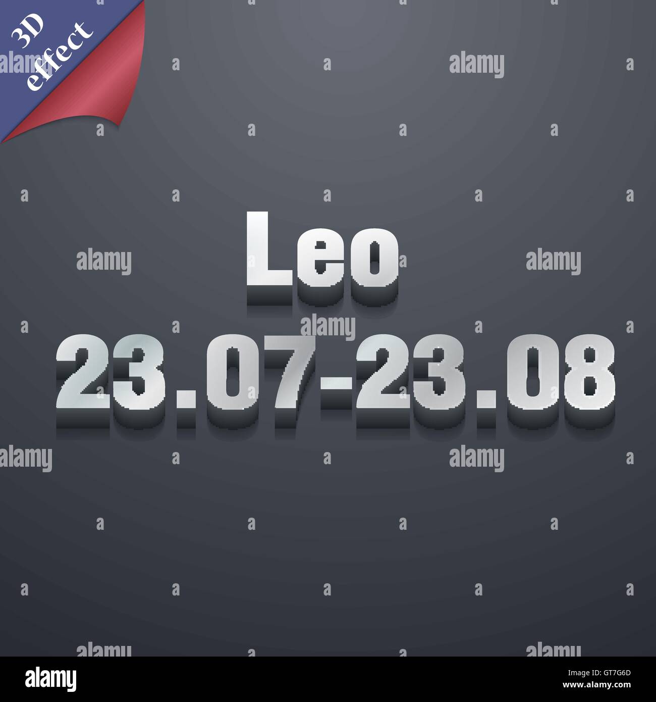 Leo zodiac icon symbol. 3D style. Trendy, modern design with space for ...
