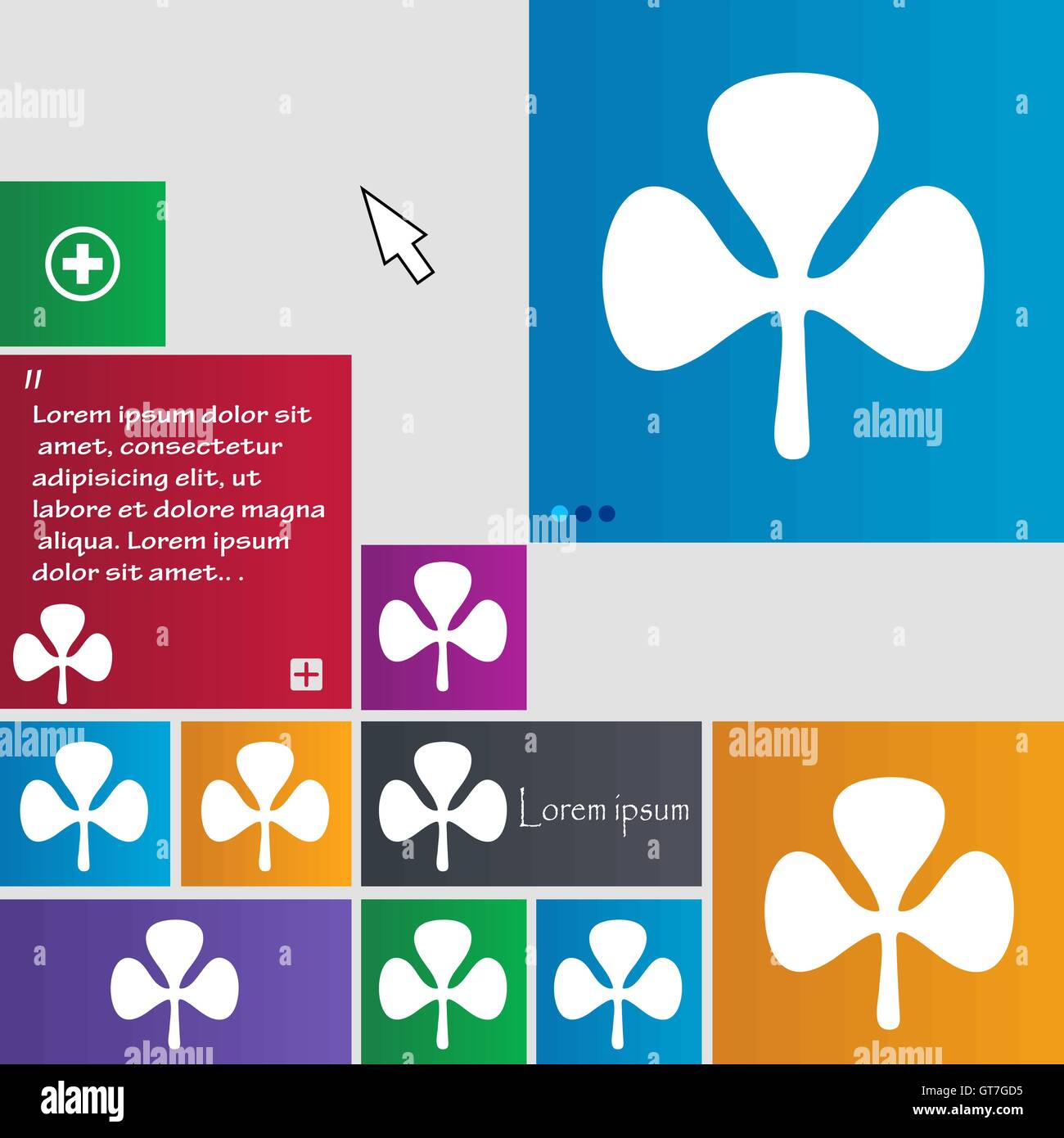 Clover icon sign. buttons. Modern interface website buttons with cursor pointer. Vector Stock ...