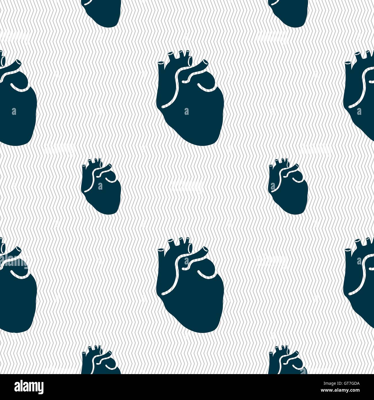 Human heart sign. Seamless pattern with geometric texture. Vector Stock ...