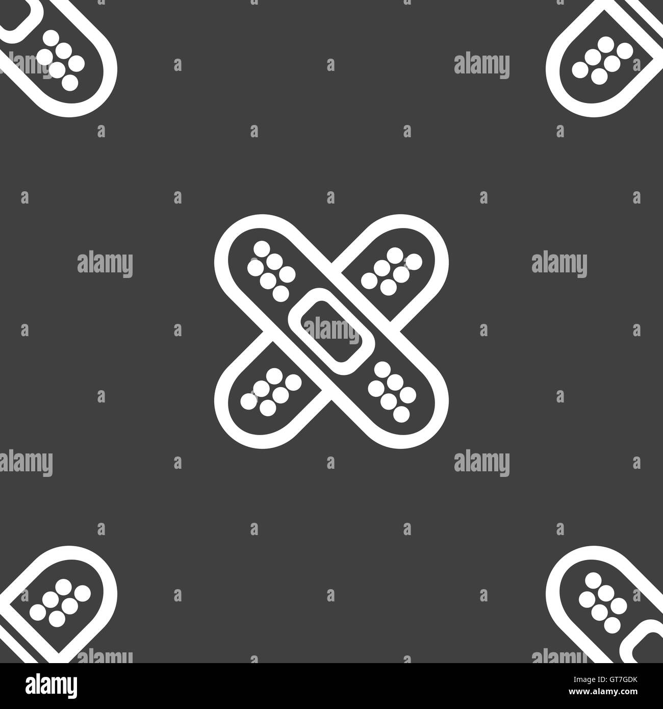 adhesive plaster sign. Seamless pattern on a gray background. Vector ...