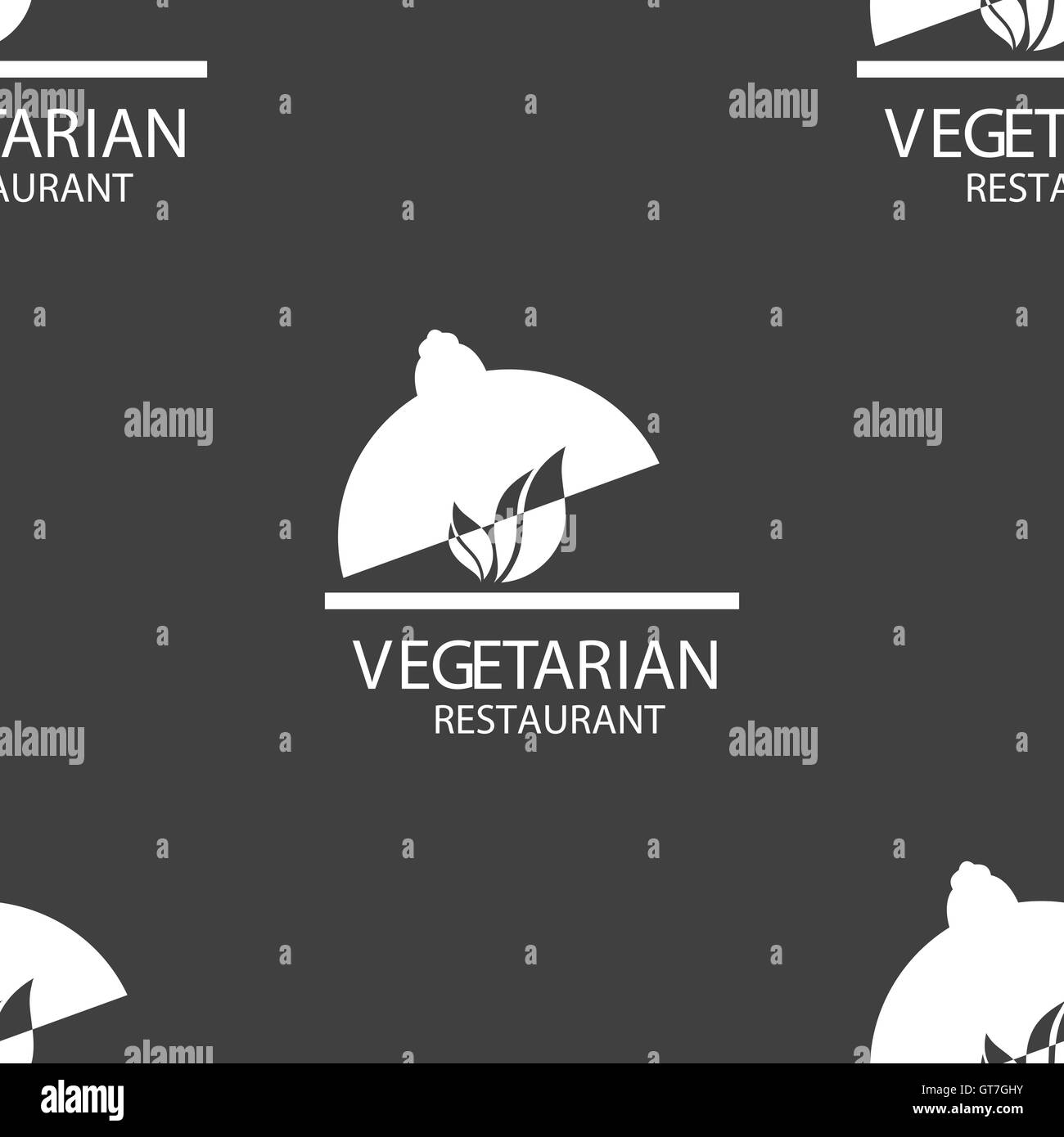 vegetarian restaurant sign. Seamless pattern on a gray background ...