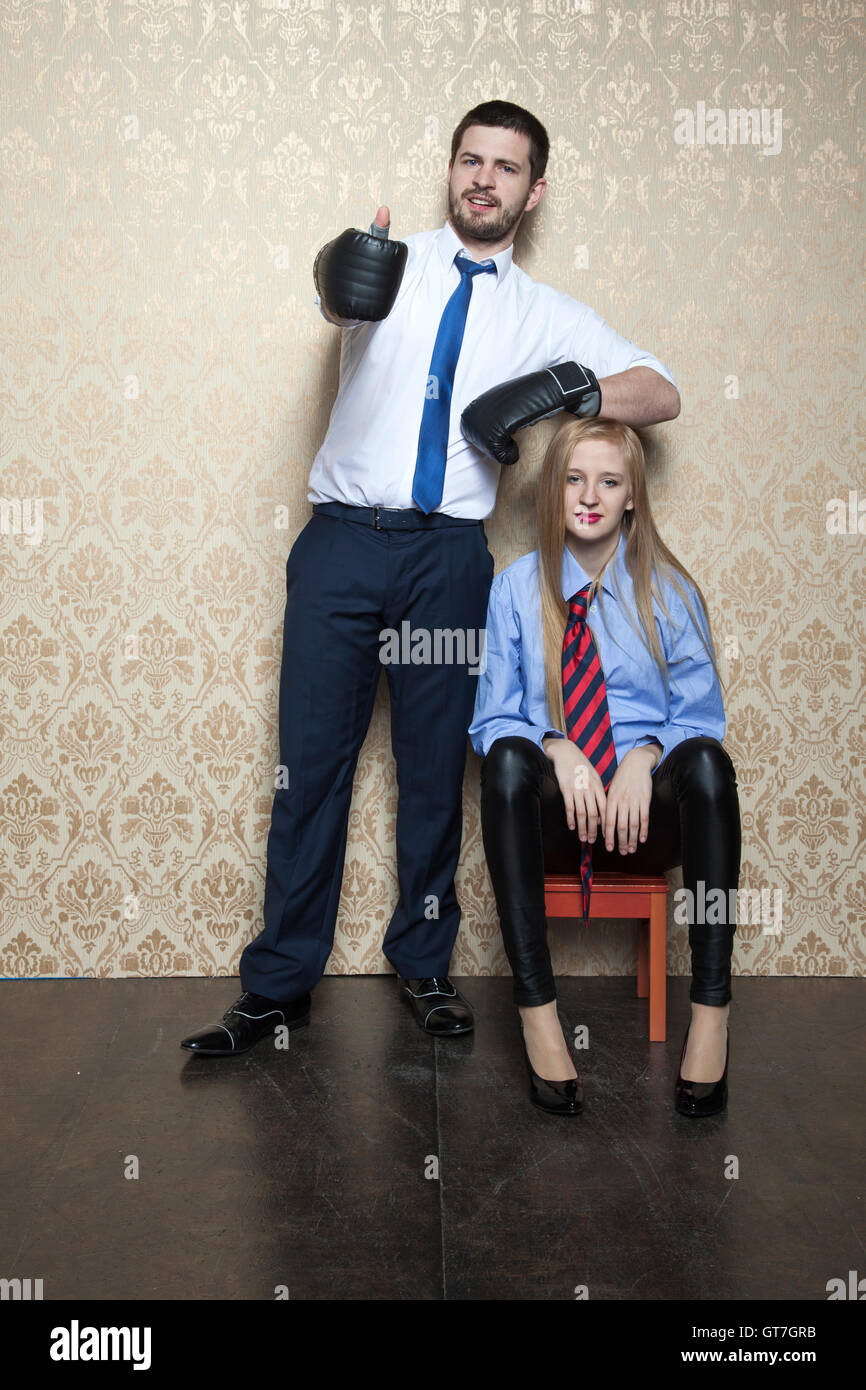 Lady boss subordinate man hi-res stock photography and images - Alamy