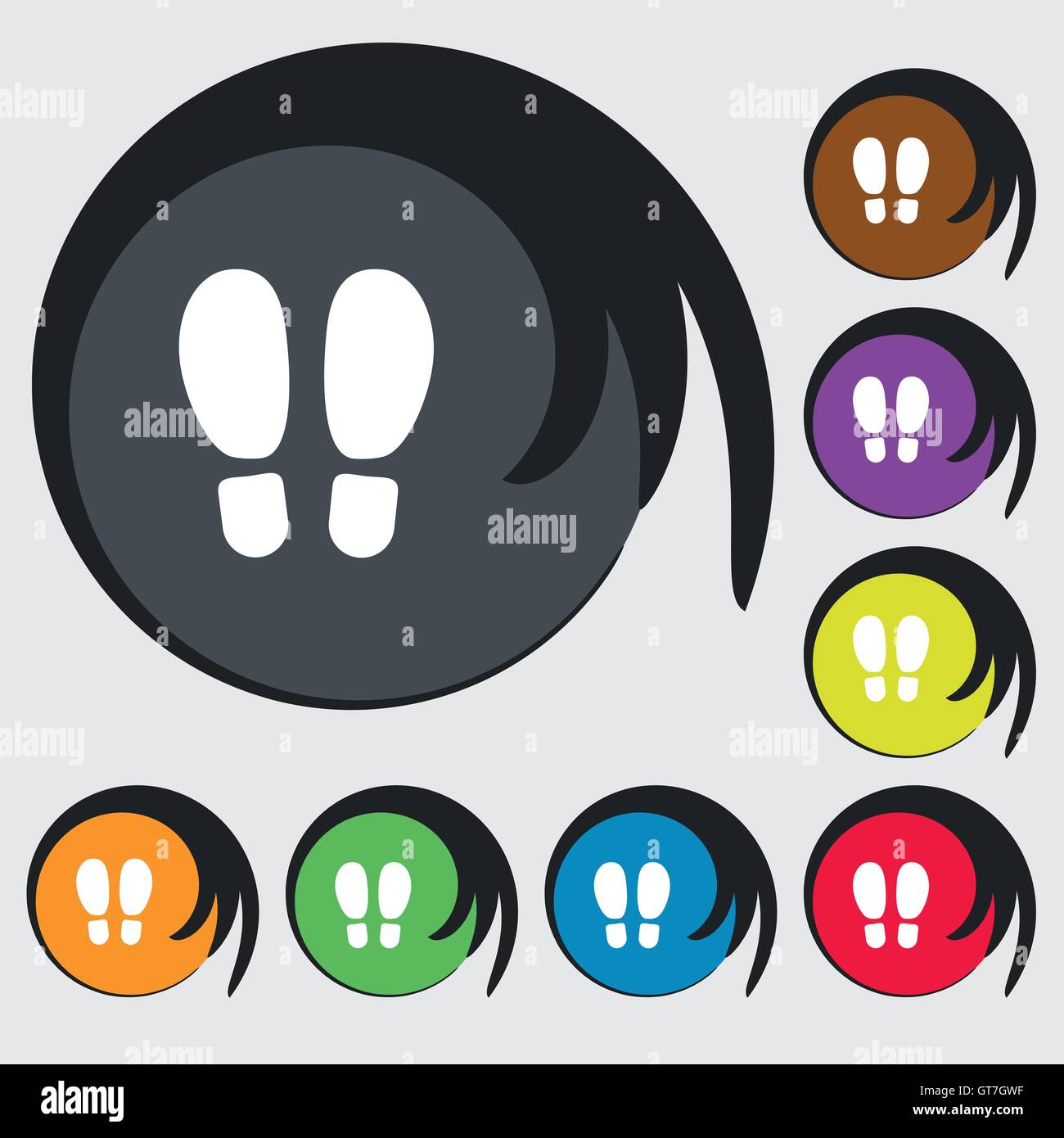 Food step Icon sign. Symbols on eight colored buttons. Vector Stock ...