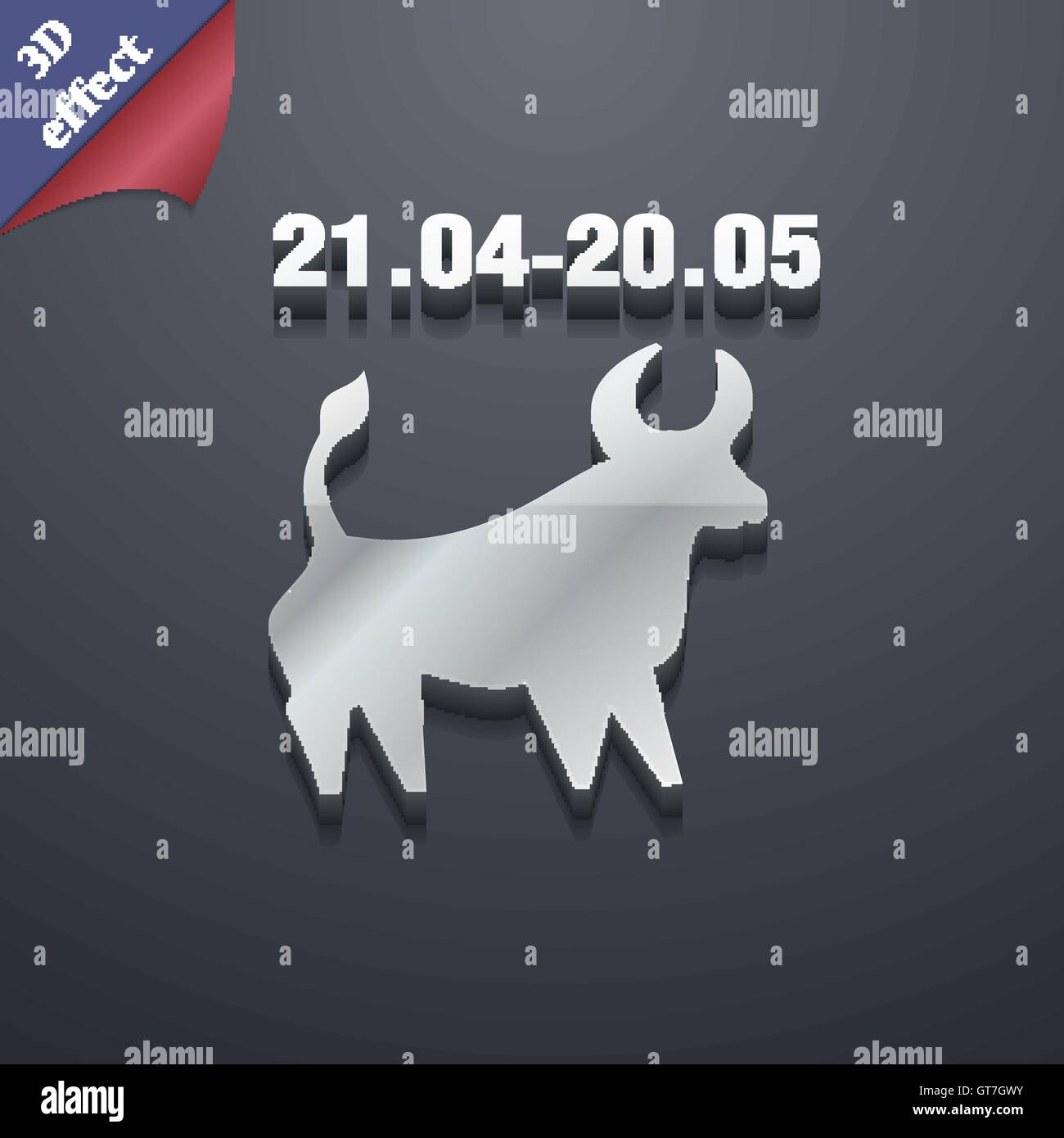 Taurus icon symbol. 3D style. Trendy, modern design with space for your ...