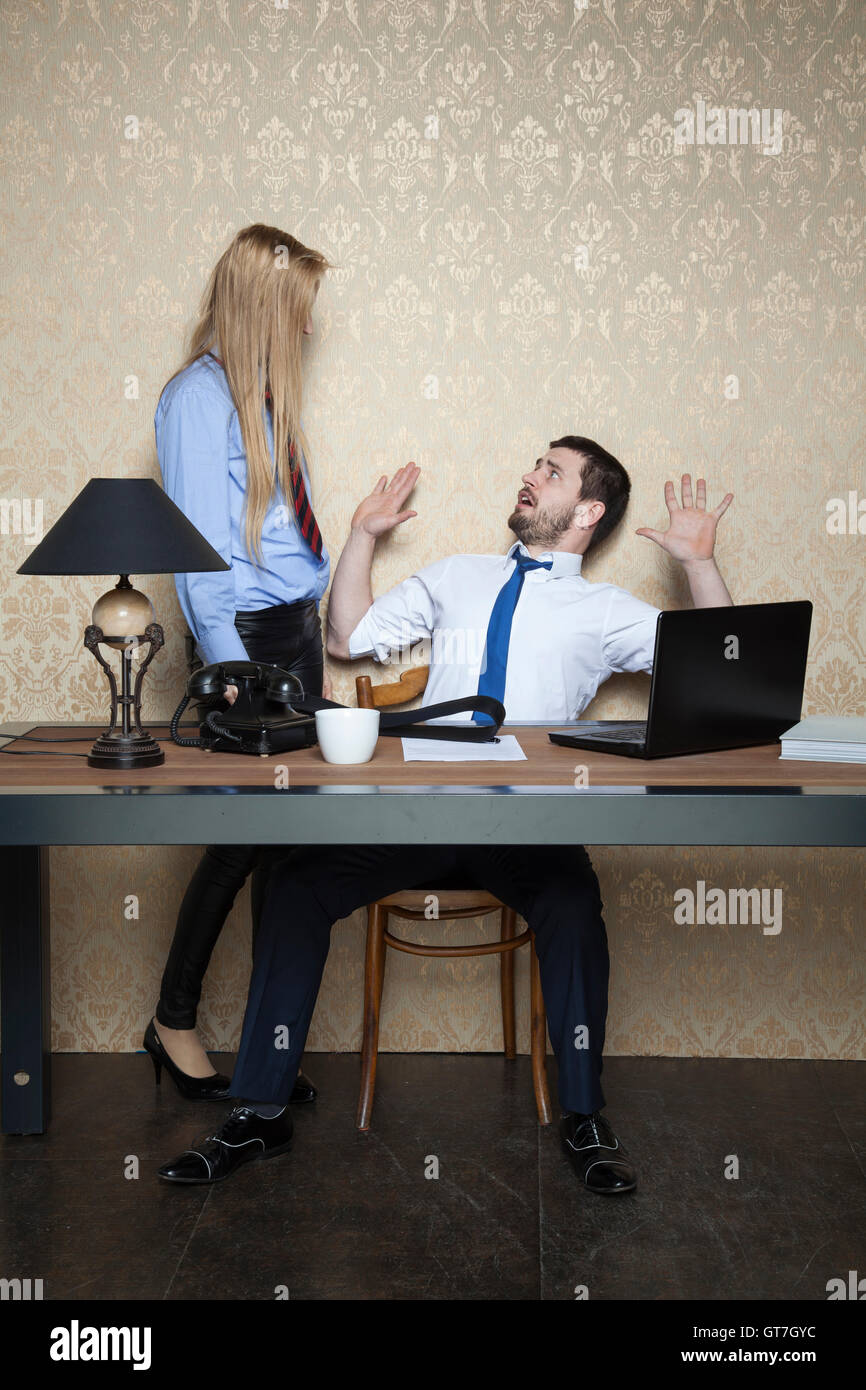 business woman intimidates employee Stock Photo - Alamy