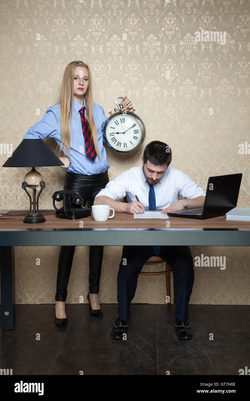 businessman working hard time chasing Stock Photo - Alamy