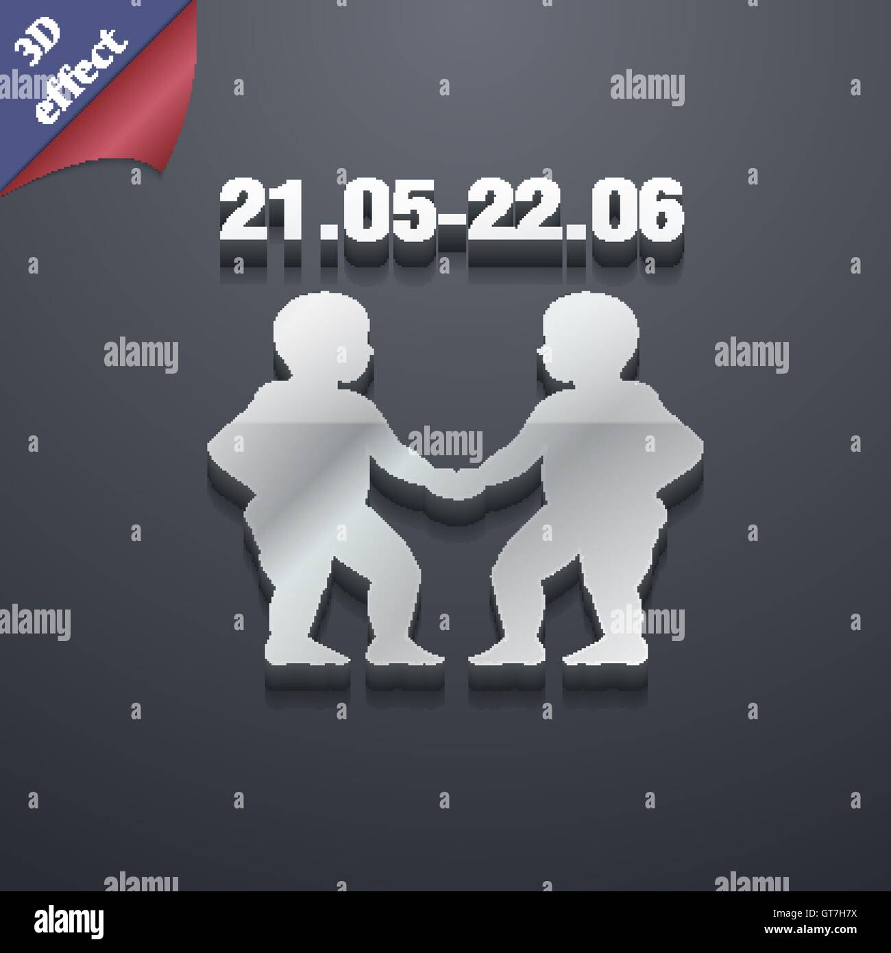 Gemini icon symbol. 3D style. Trendy, modern design with space for your ...