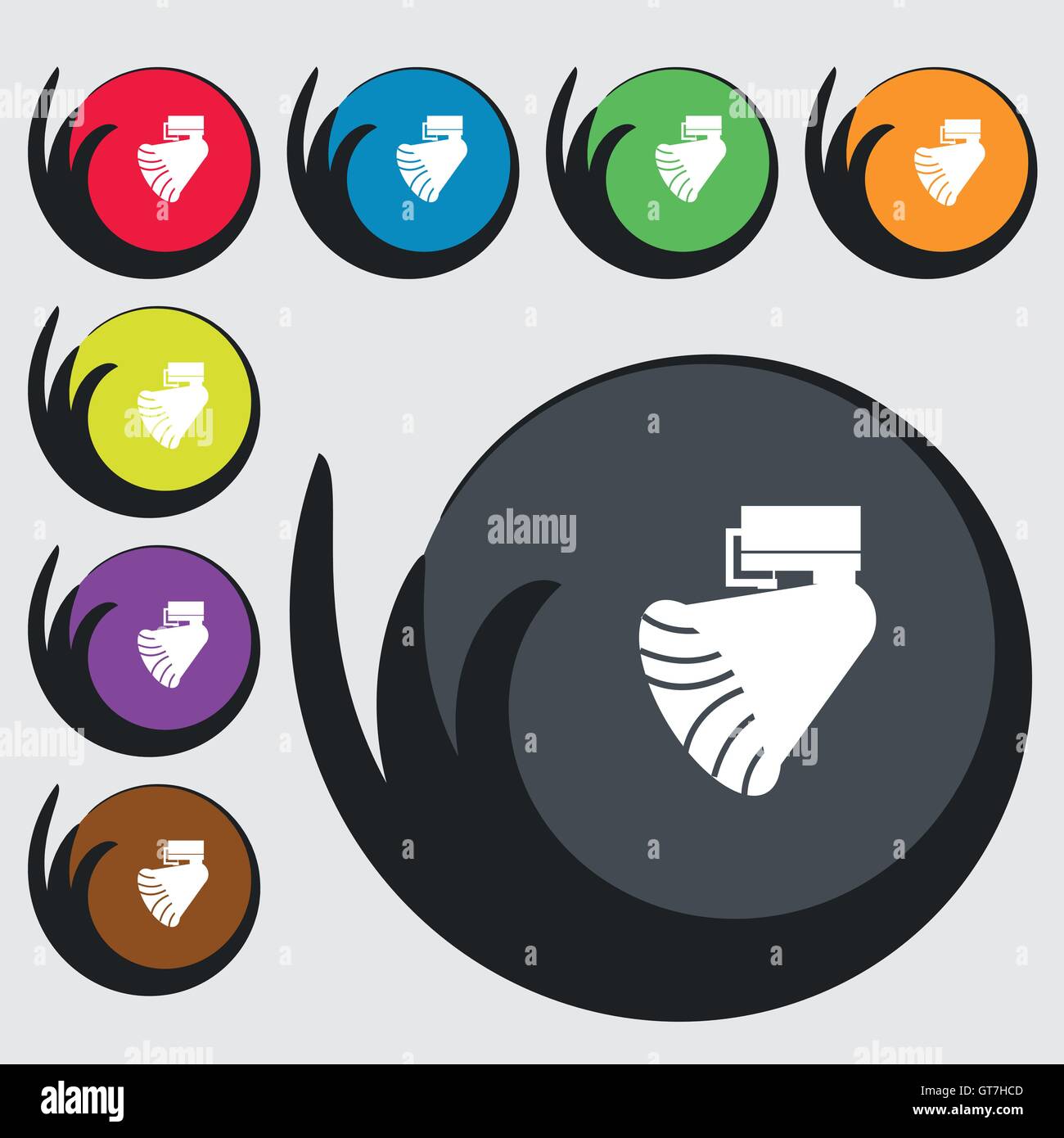 Gramophone icon sign. Symbols on eight colored buttons. Vector Stock Vector Image & Art - Alamy