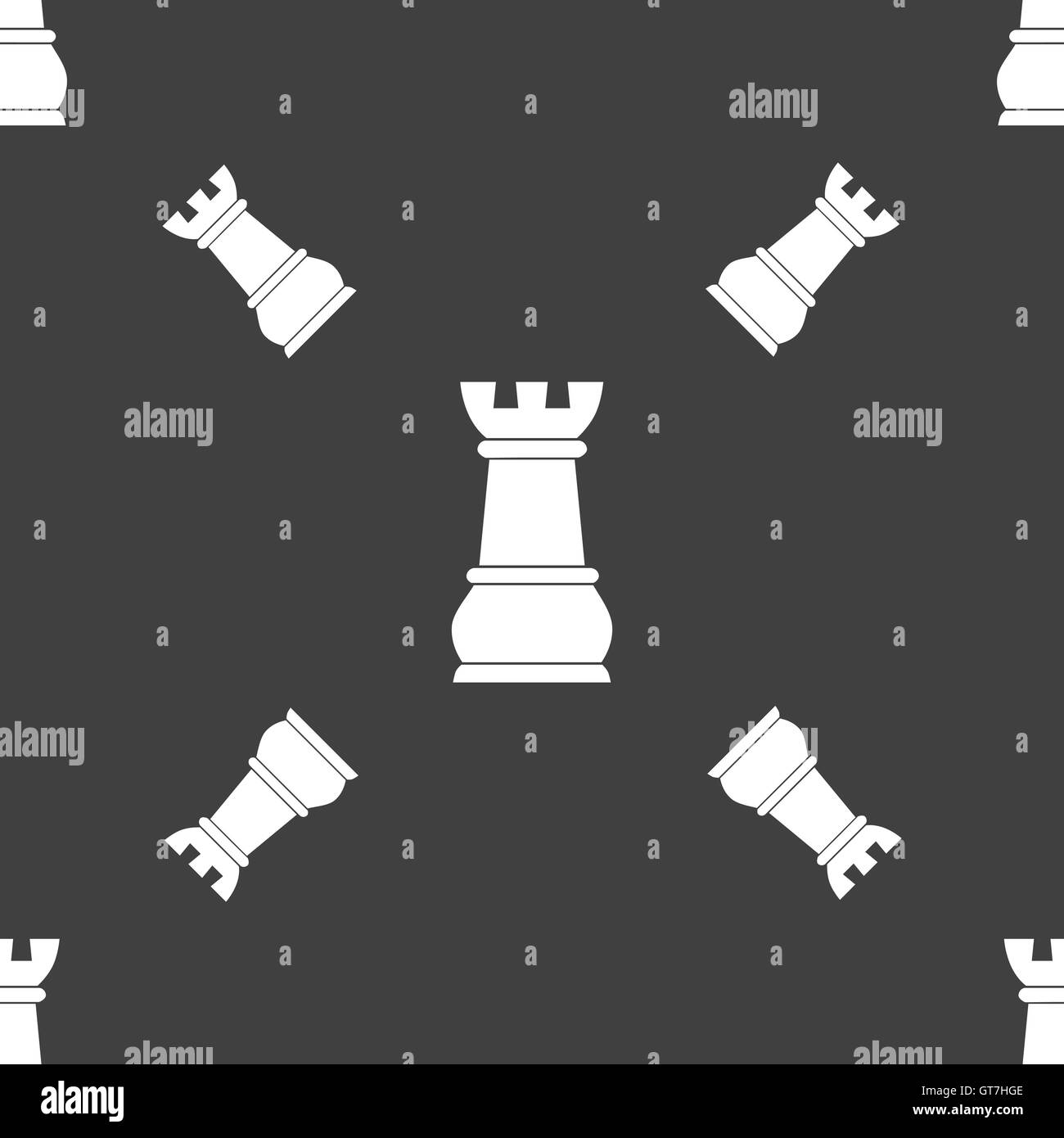 Chess Rook sign. Seamless pattern on a gray background. Vector Stock ...
