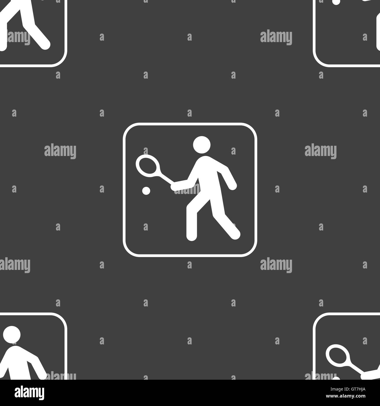 Person playing tennis illustration Black and White Stock Photos ...