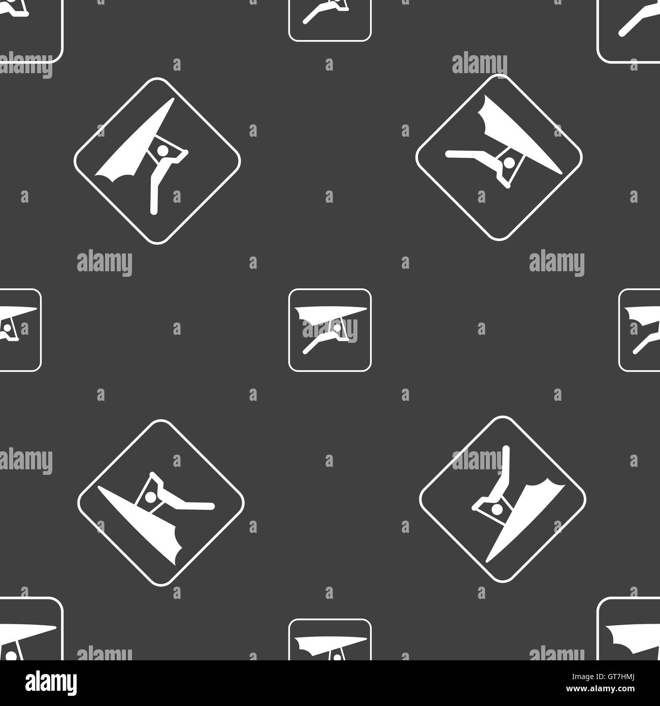 hang-gliding sign. Seamless pattern on a gray background. Vector Stock ...