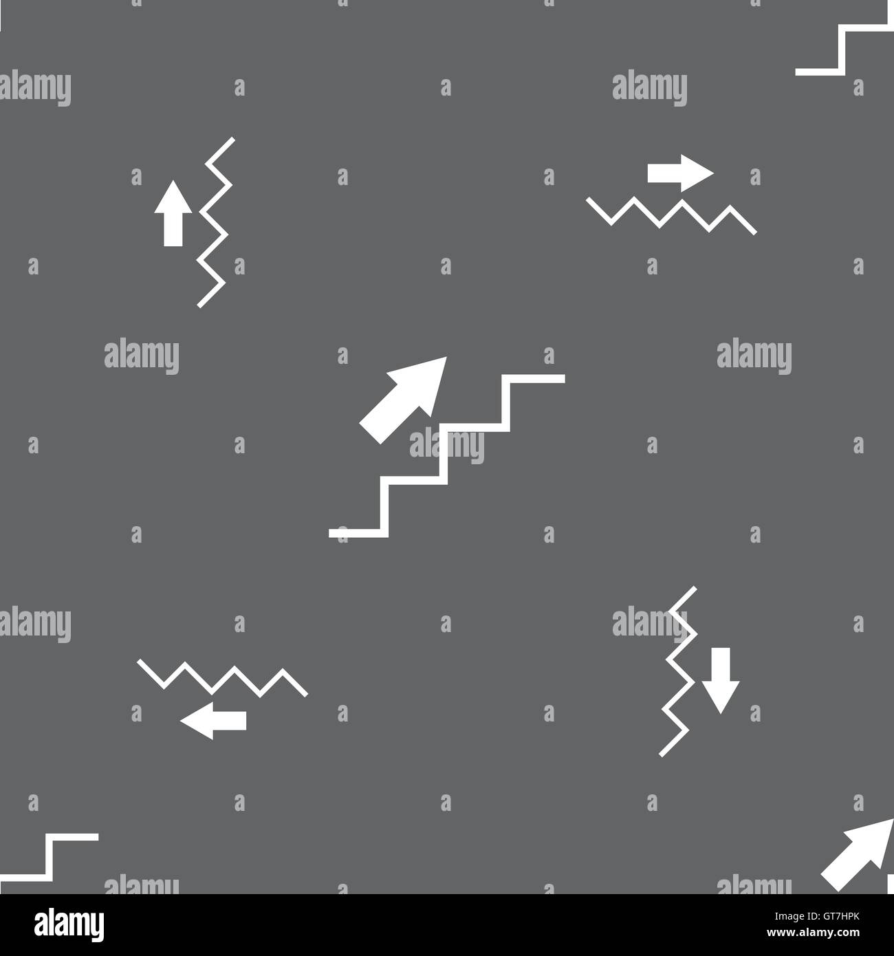 Stairs going up icon sign. Seamless pattern on a gray background ...