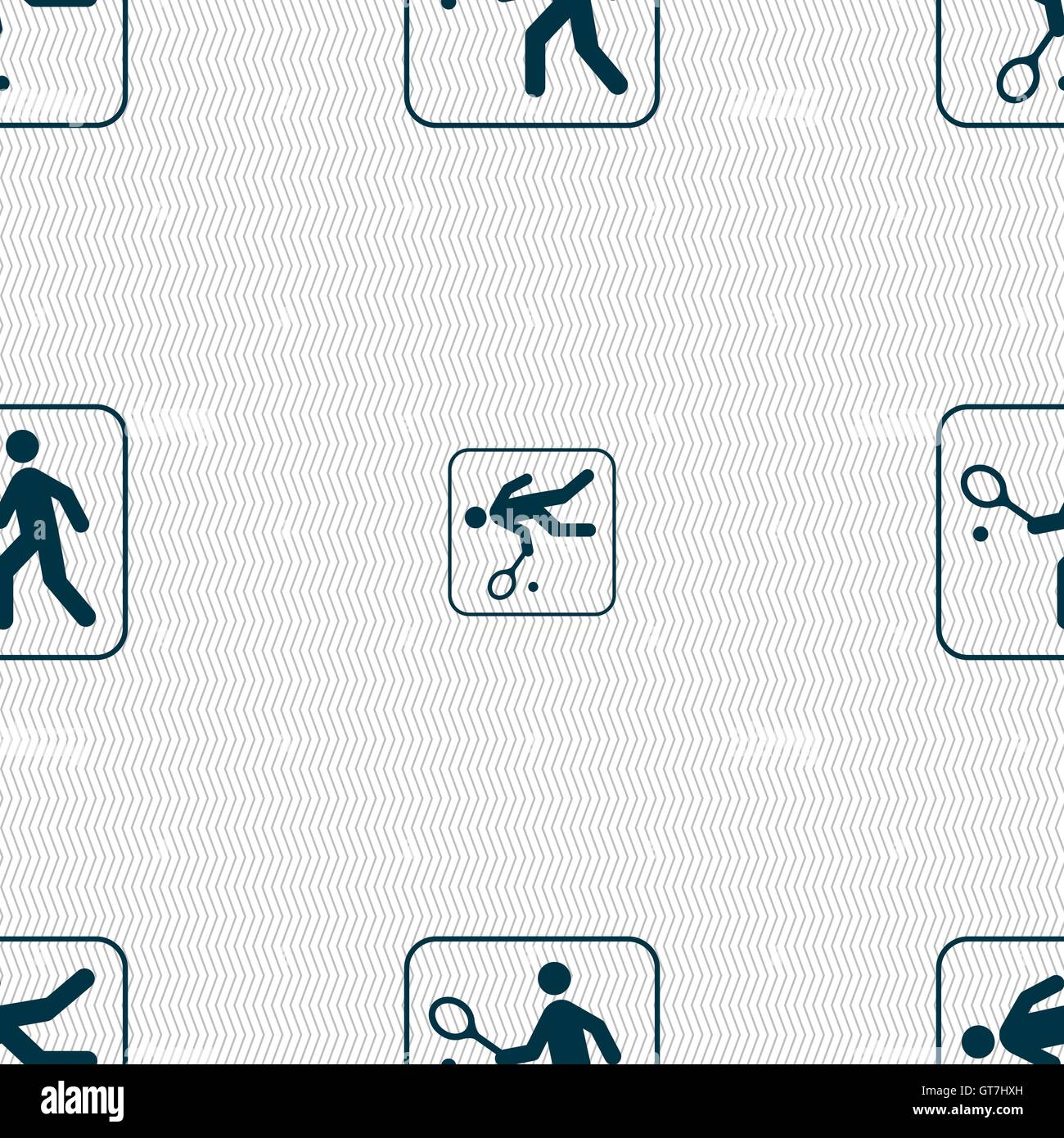 Tennis player sign. Seamless pattern with geometric texture. Vector ...
