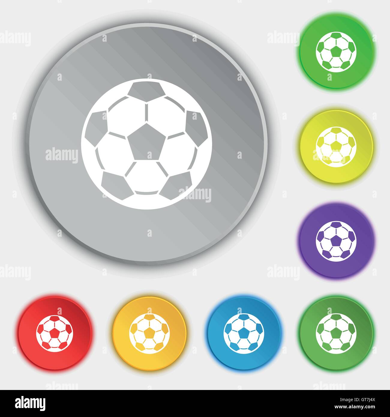 Football icon sign. Symbol on eight flat buttons. Vector Stock Vector ...