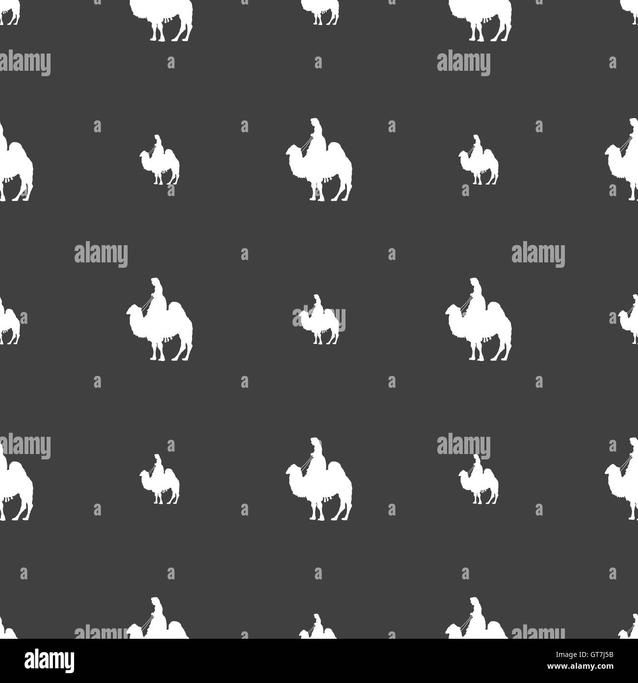Camel sign. Seamless pattern on a gray background. Vector Stock Vector ...