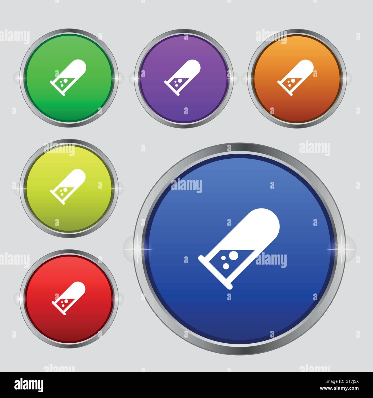 chemistry icon sign. Round symbol on bright colourful buttons. Vector ...