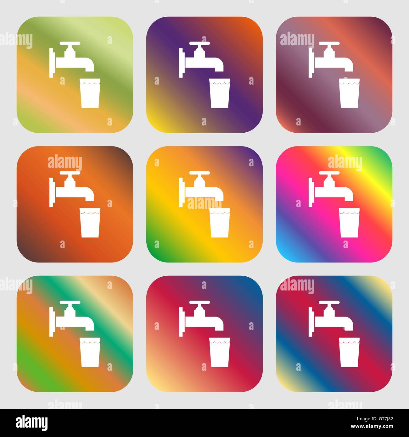 Retro water tap icon hi-res stock photography and images - Alamy