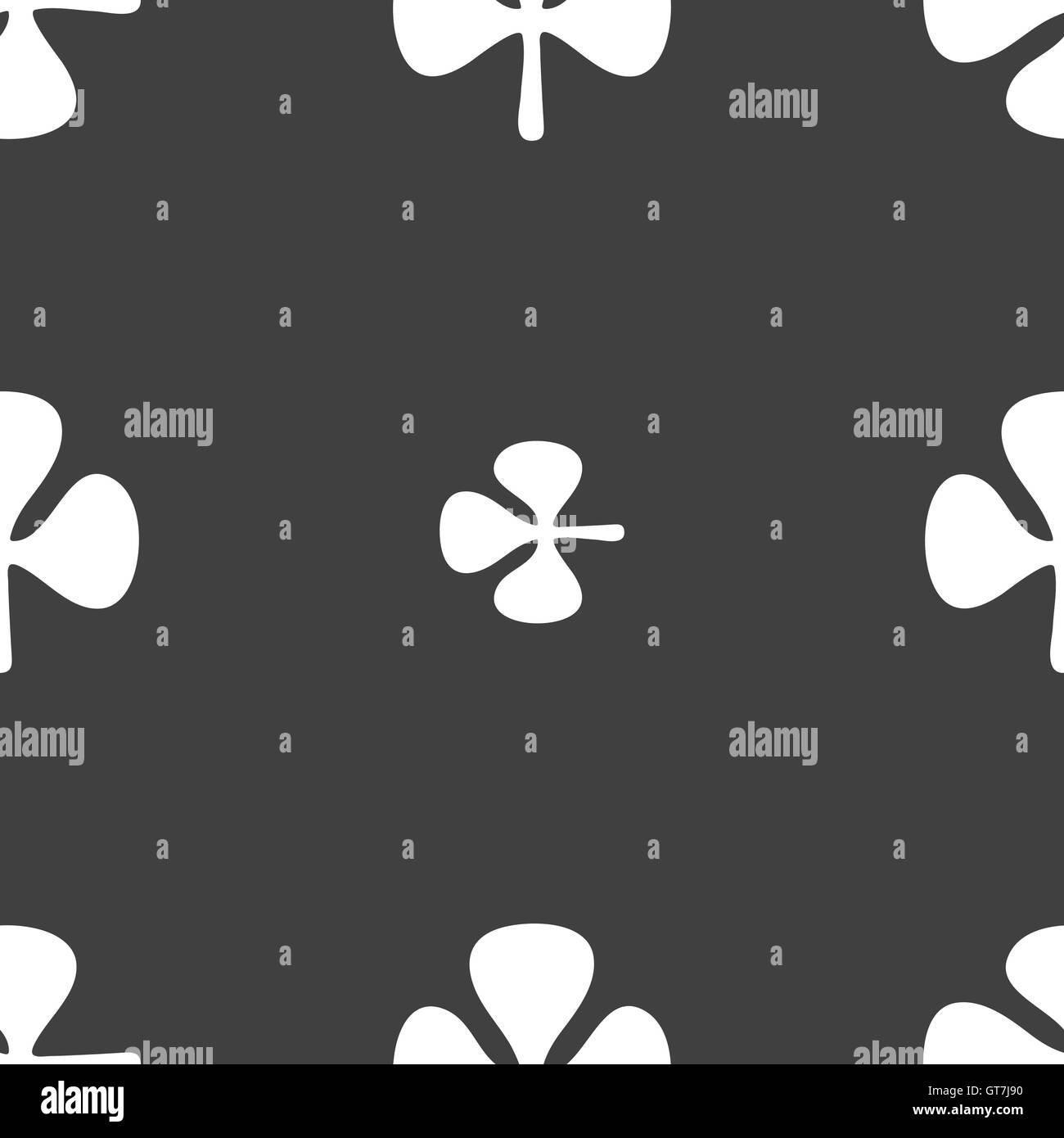 Clover sign. Seamless pattern on a gray background. Vector Stock Vector ...