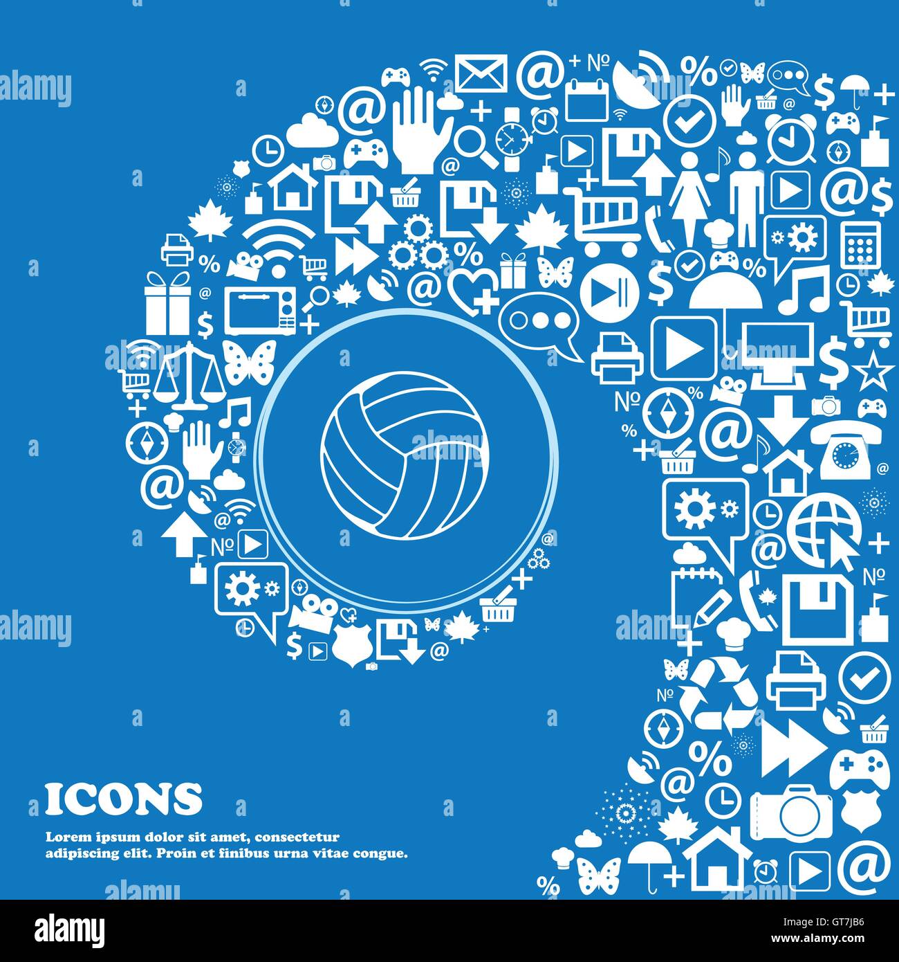 Volleyball icon . Nice set of beautiful icons twisted spiral into the ...