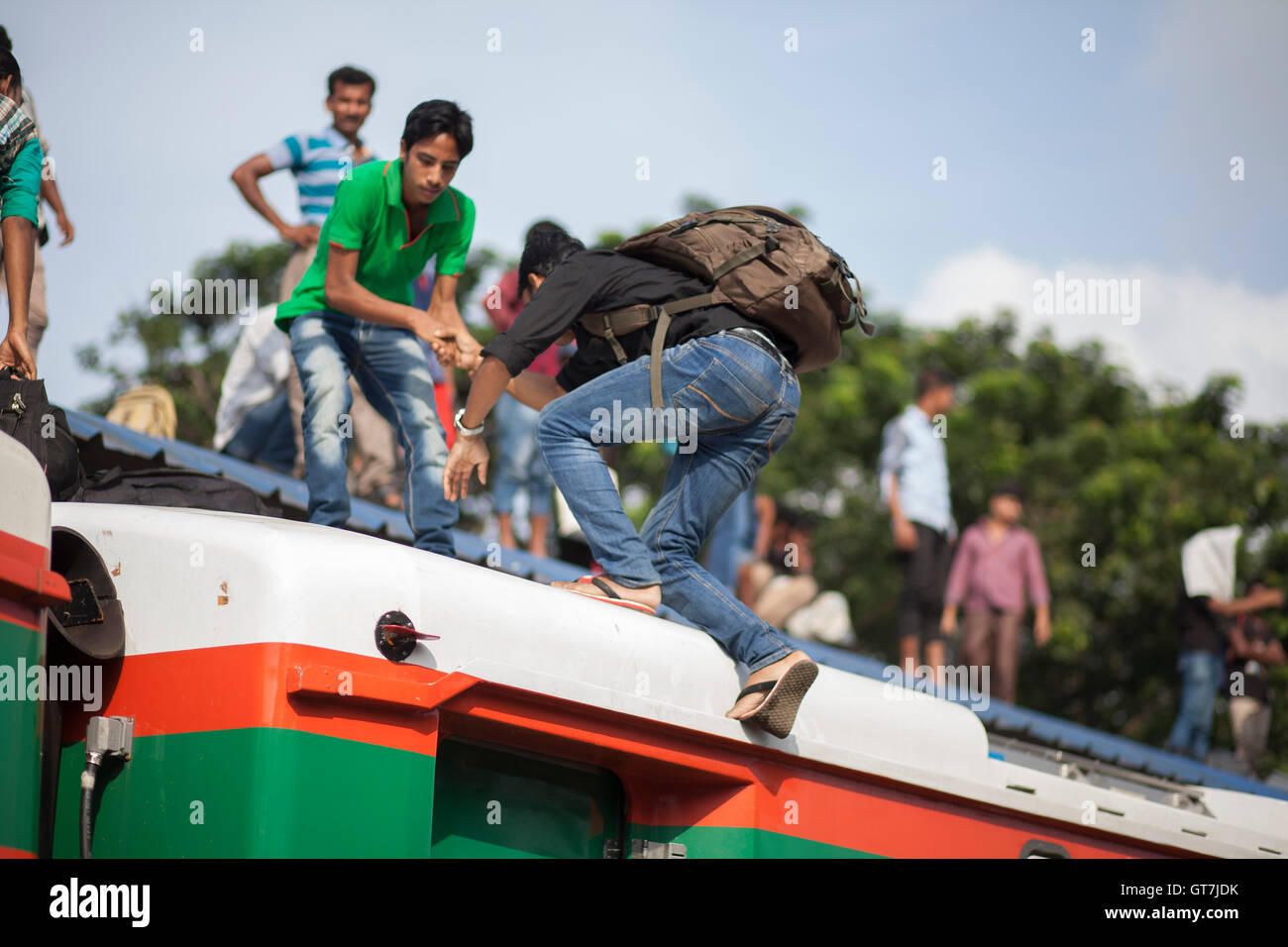 Riding train roof hi-res stock photography and images - Alamy
