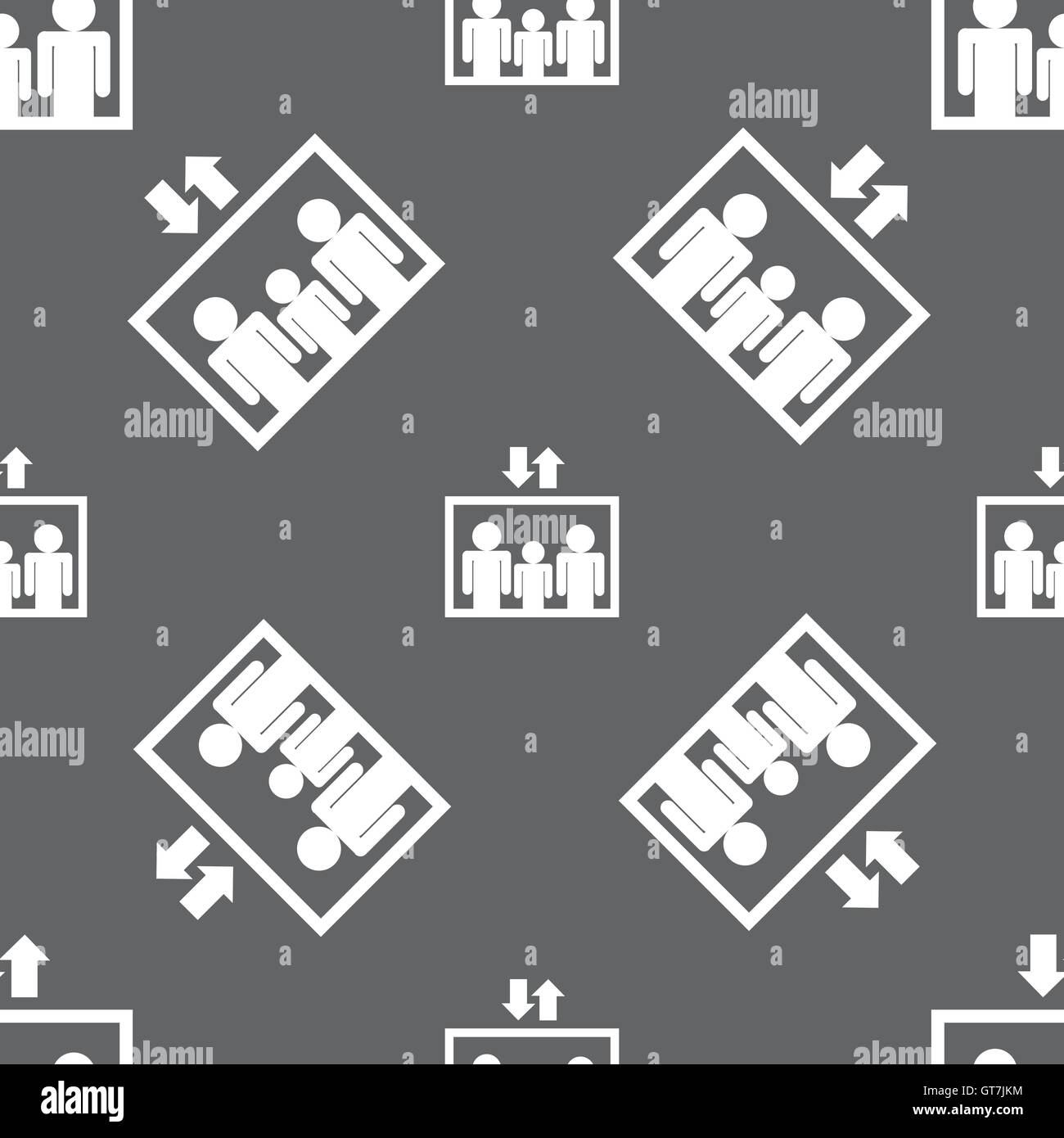 Elevator symbol sign. Seamless pattern on a gray background. Vector ...