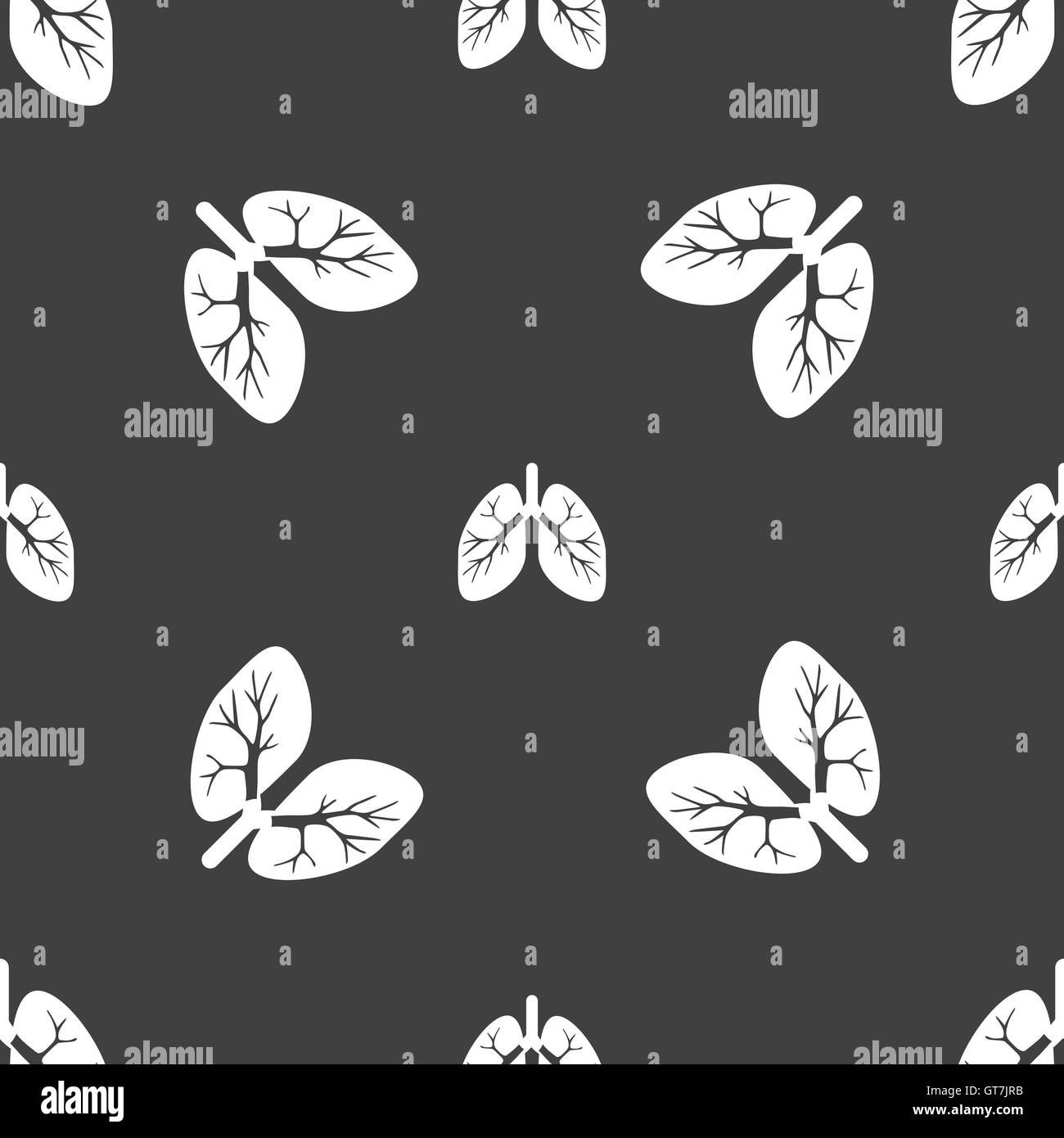 Lungs sign. Seamless pattern on a gray background. Vector Stock Vector ...
