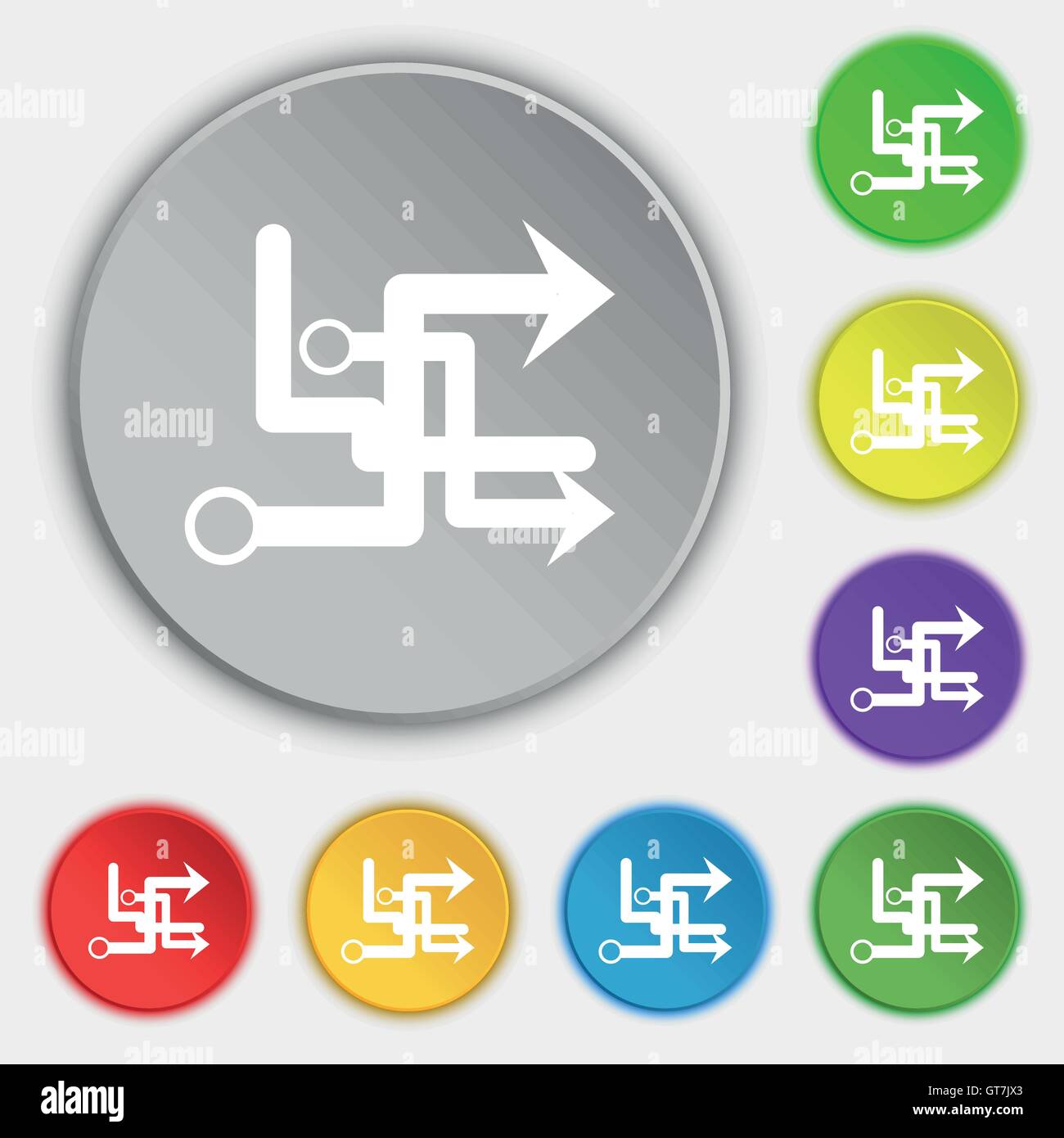 Transfer icon sign. Symbol on eight flat buttons. Vector Stock Vector ...