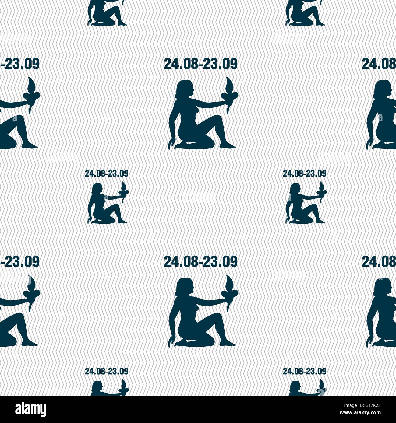 Virgo sign. Seamless pattern with geometric texture. Vector Stock ...