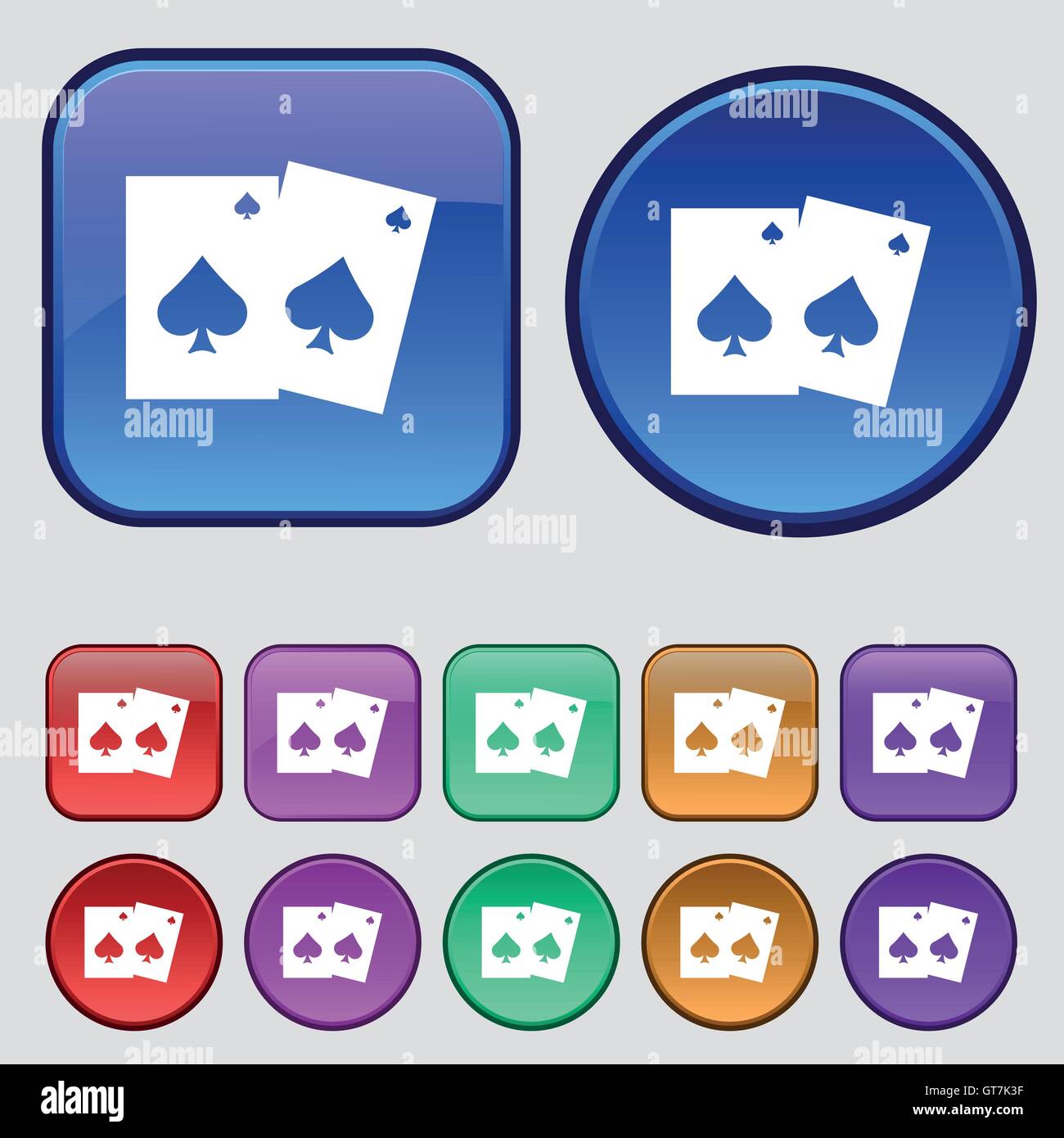game cards icon sign. A set of twelve vintage buttons for your design ...