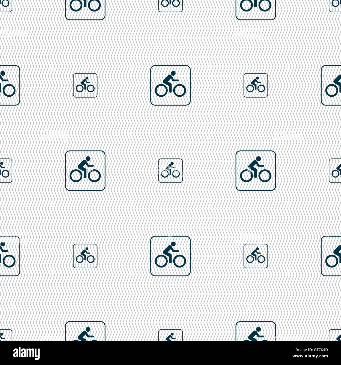 Cyclist sign. Seamless pattern with geometric texture. Vector Stock ...